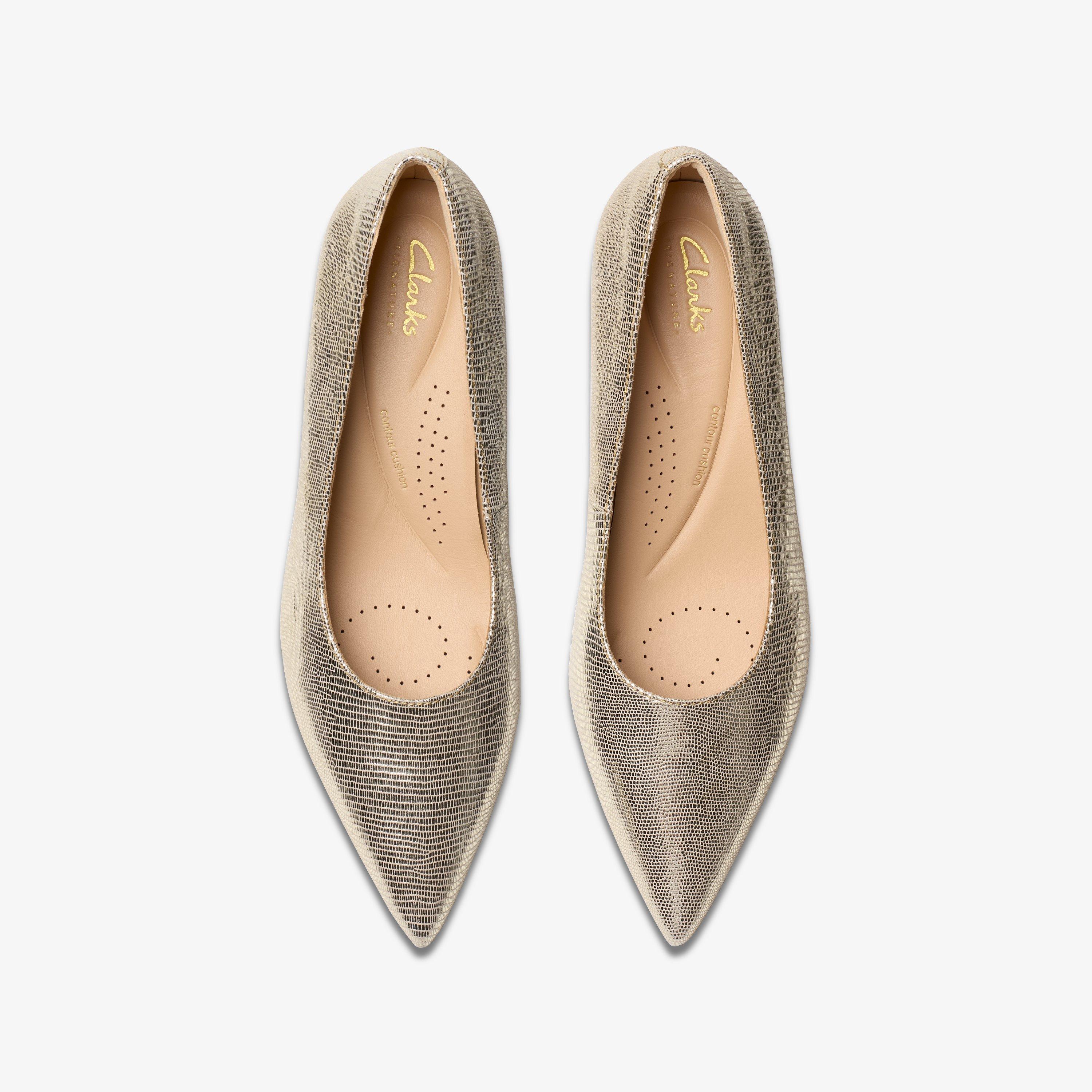 Damen Adela Court Champagner Int Court Slip On High Heel Schuhe | Clarks