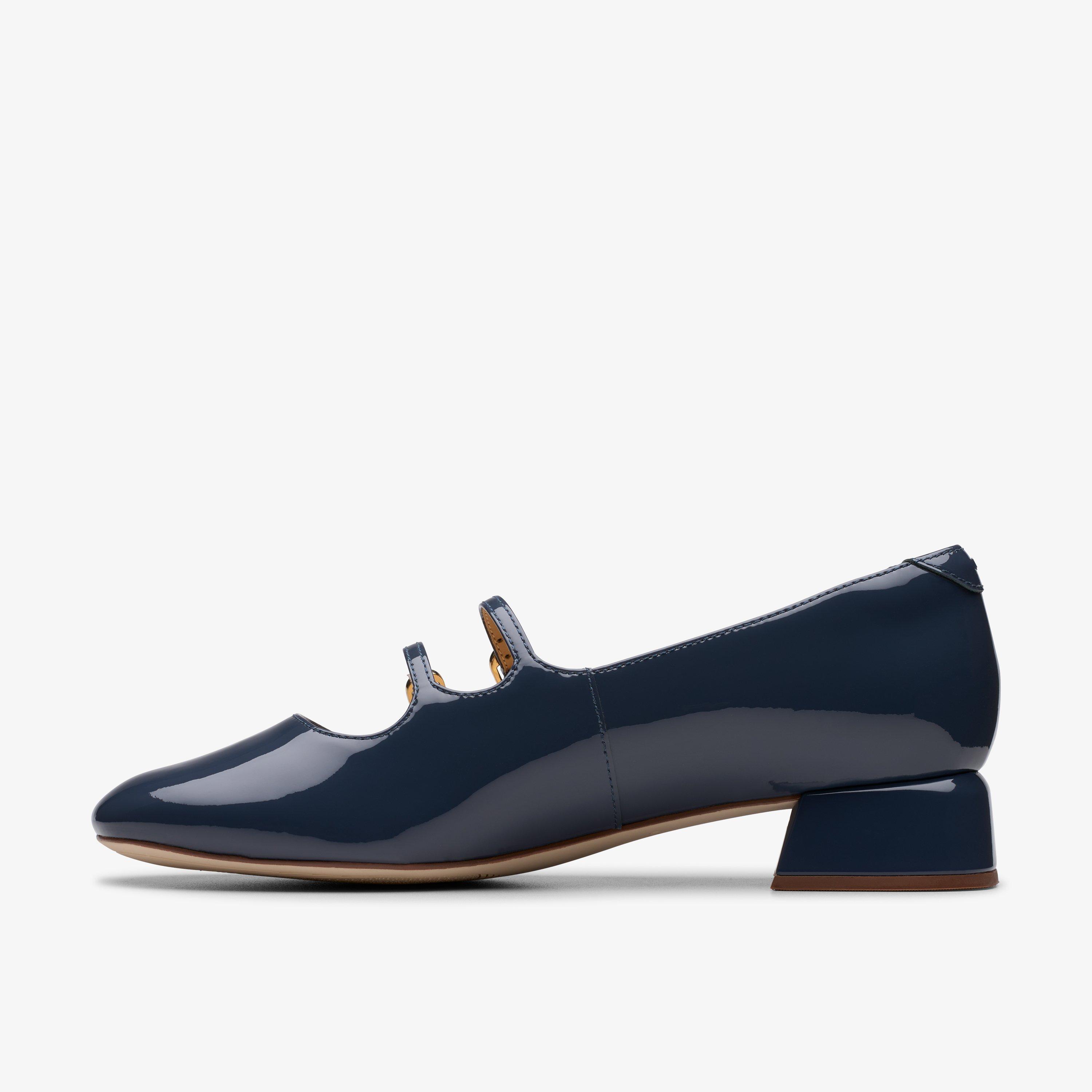 Womens Daiss30 Shine Navy Patent Court Ballet Pump Mary Jane Shoes | Clarks