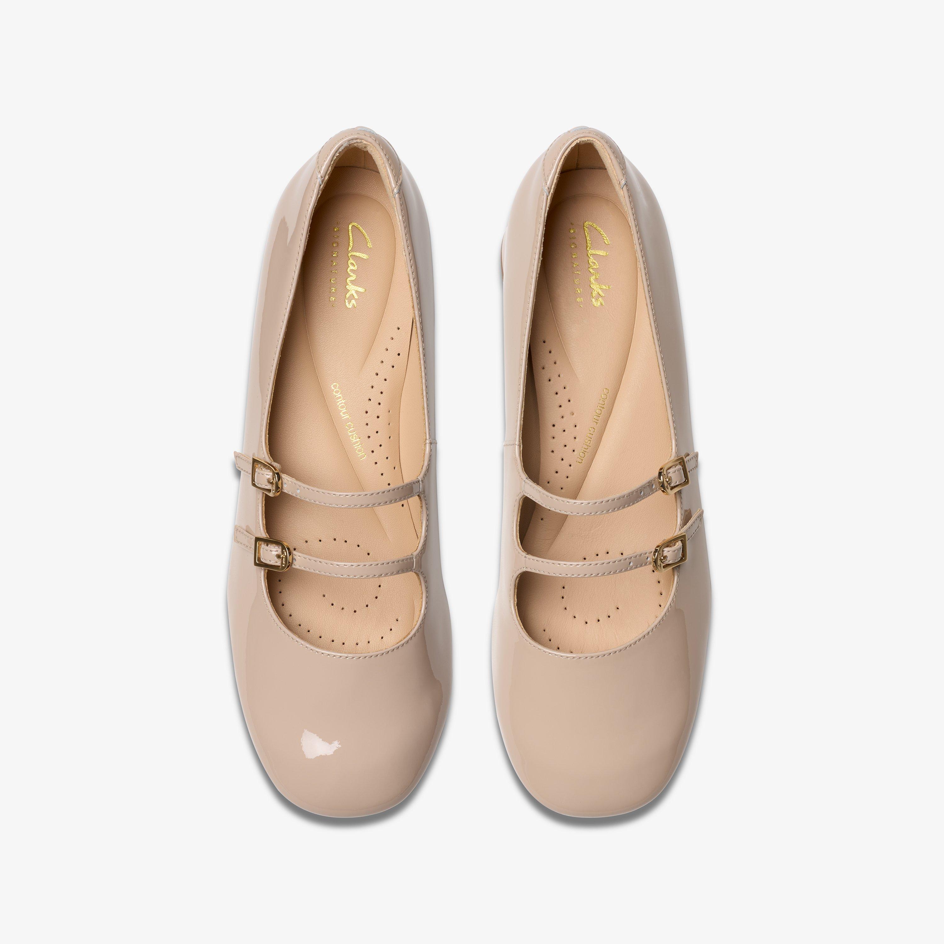 Womens Daiss 30 Shine Sand Patent Court Ballet Pump Mary Jane Shoes ...