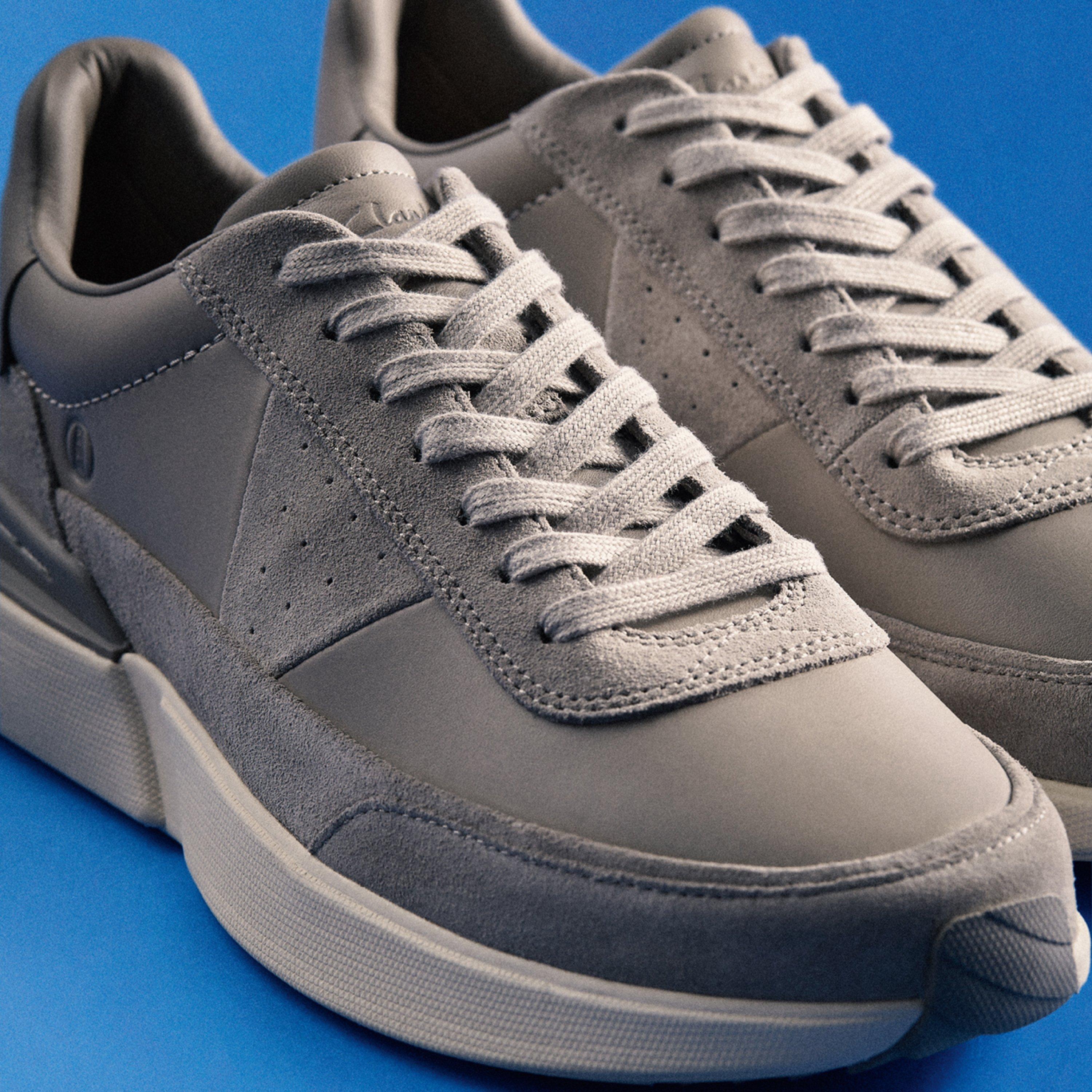 Entrenadores con cordones de cuero gris para hombres Craft Pace | Clarks