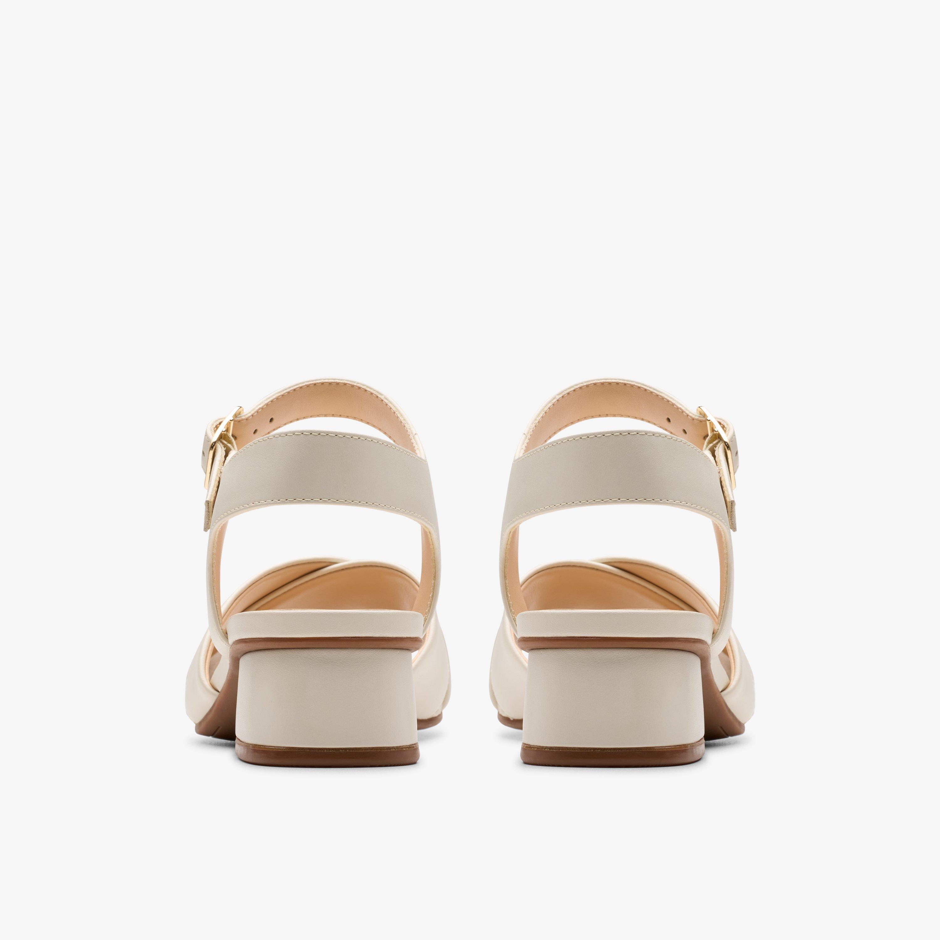 Sandales à talons en cuir crème pour femmes Serina35 Cross | Clarks