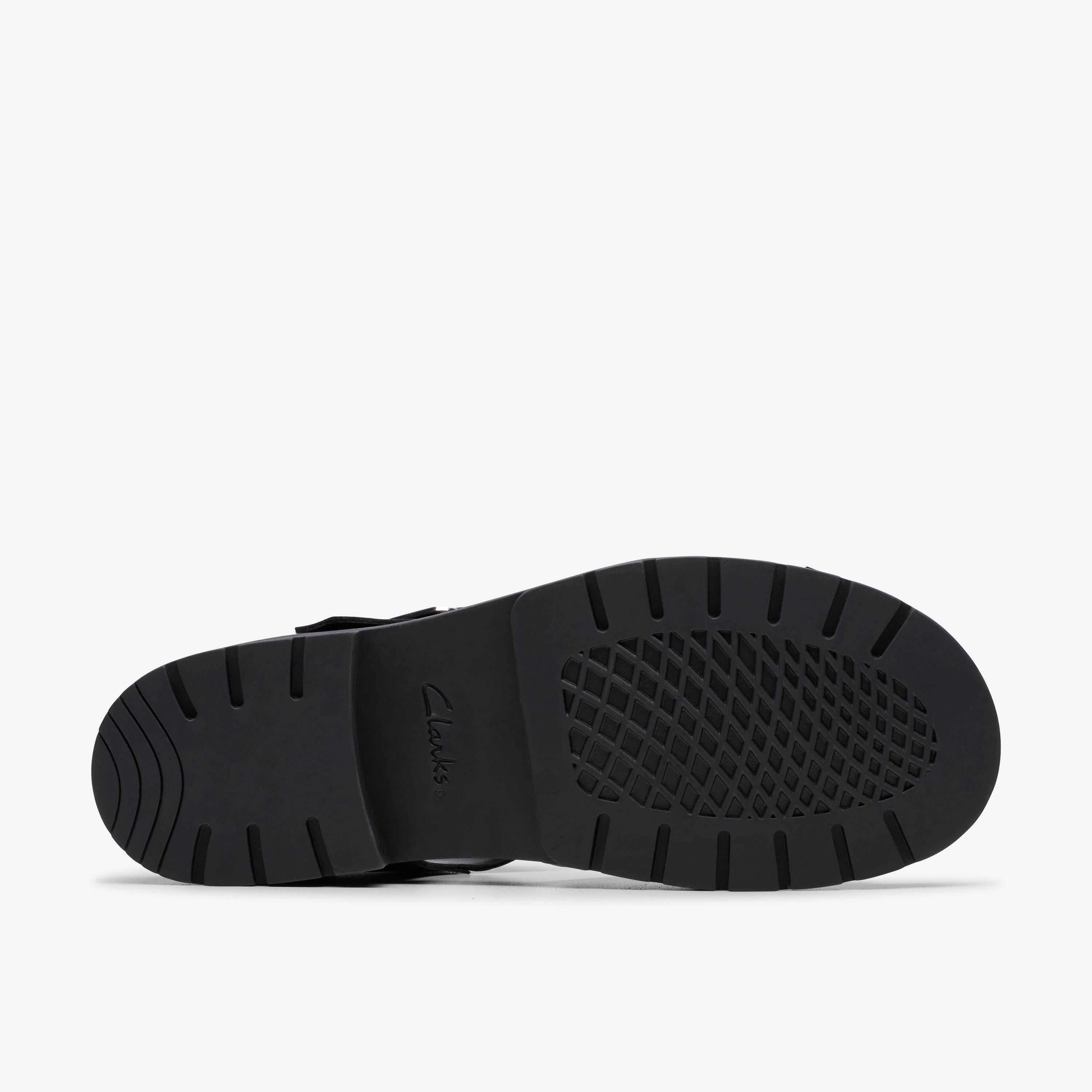 Womens Orinoco Cross Black Leather Flat Sandals | Clarks