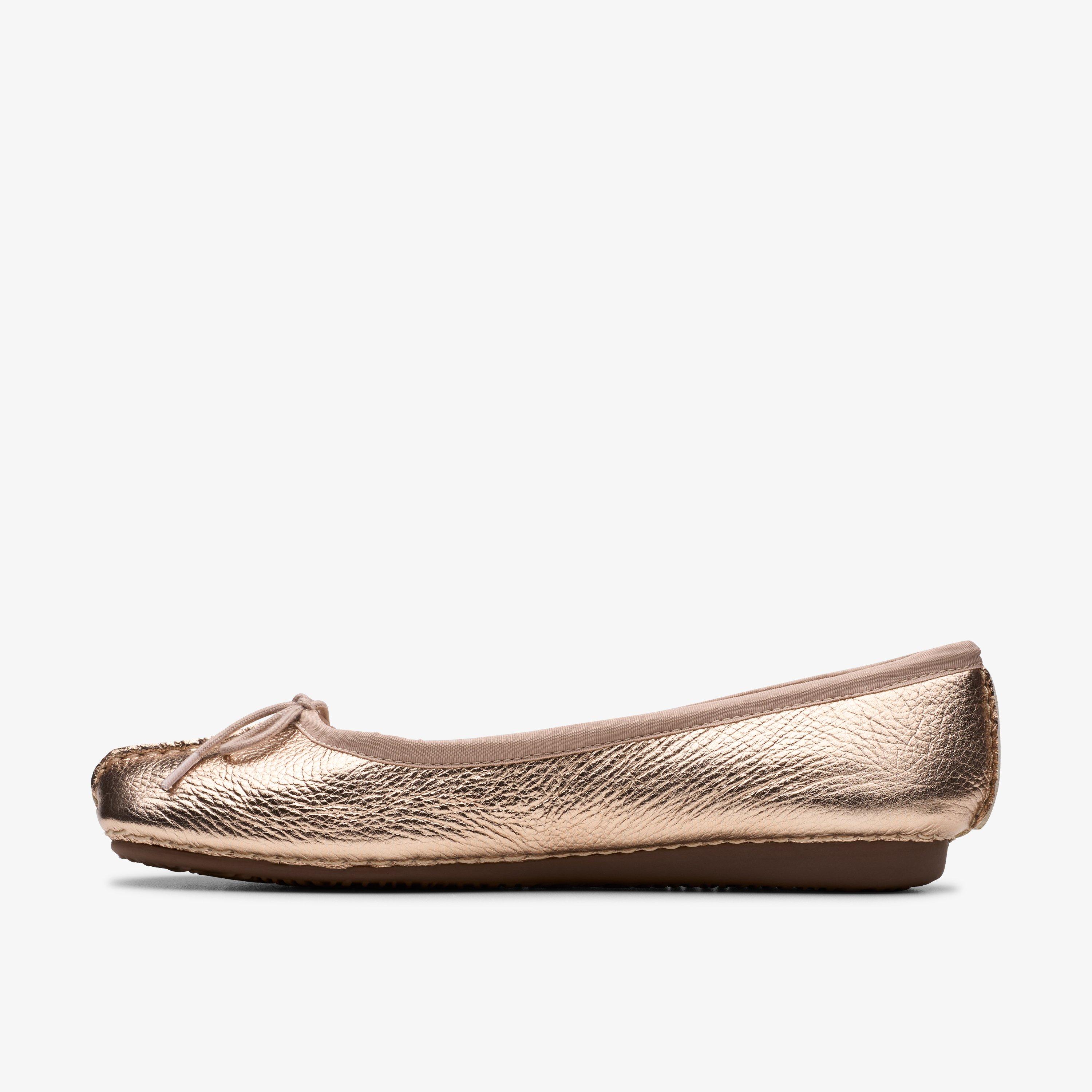Womens Freckle Ice Copper Metallic Ballet Pump Slip On Shoes | Clarks