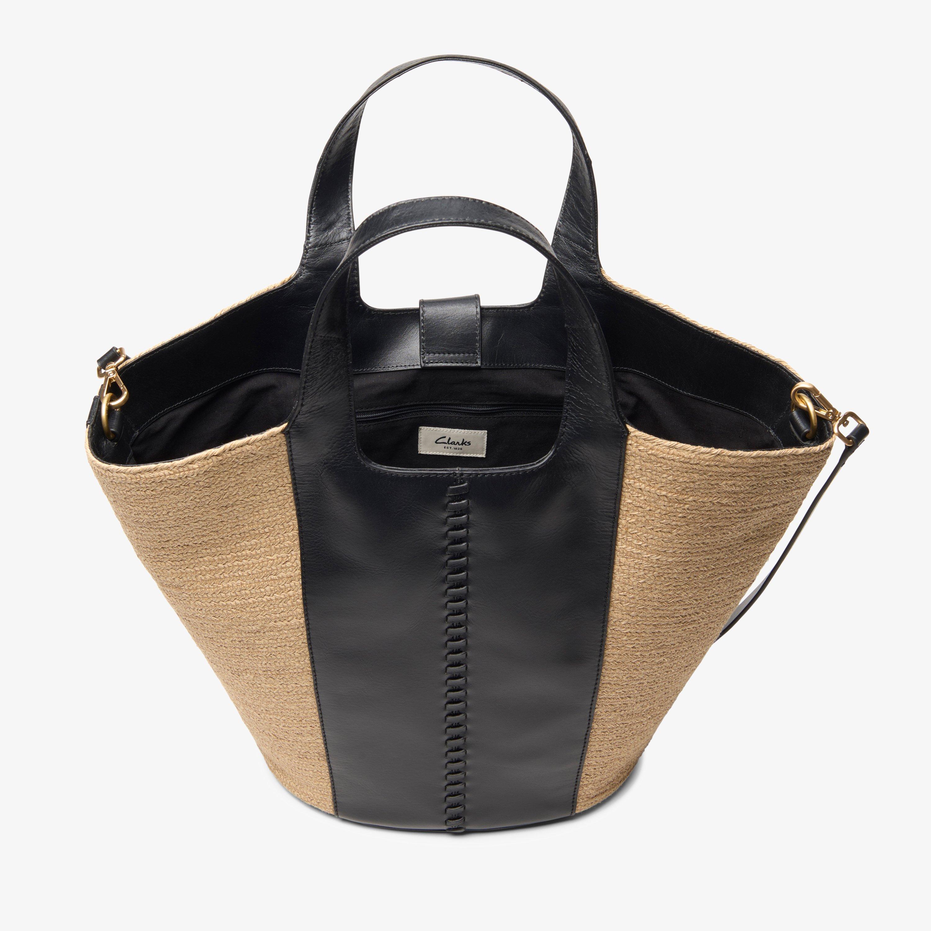 Womens Summery Large Black Combination Tote Bag | Clarks IE