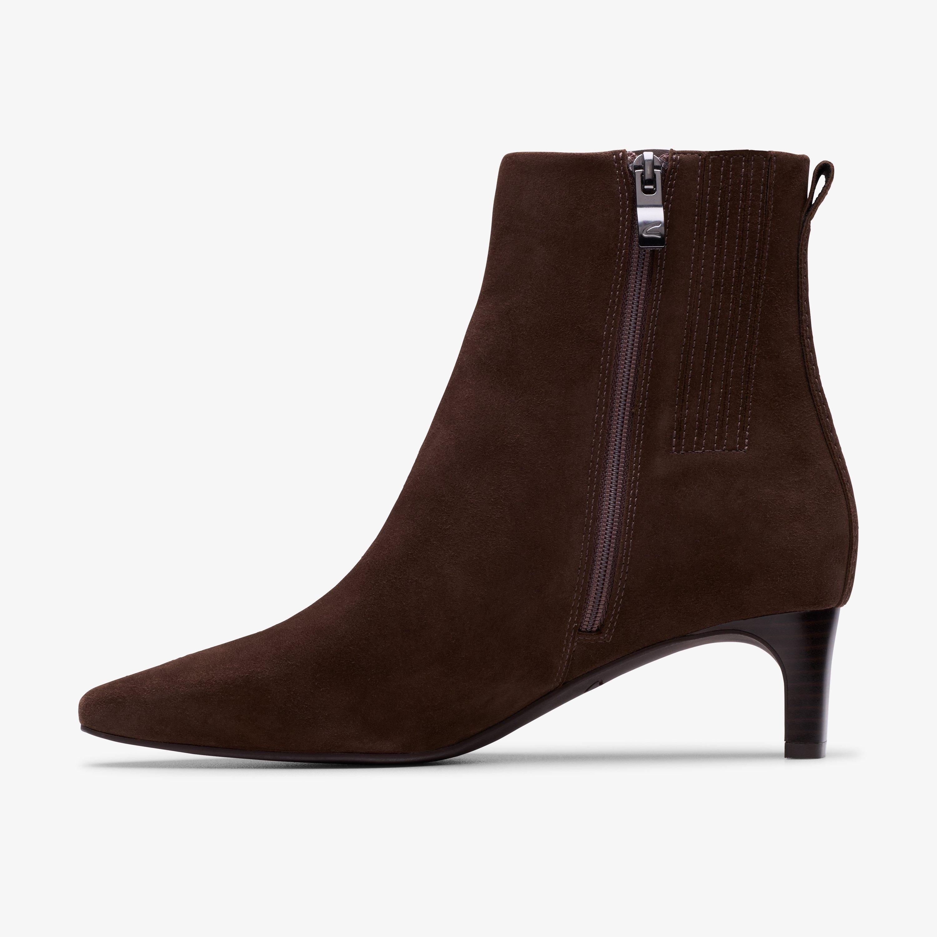 Womens Edina Up Dark Brown Suede Ankle Boots Boots | Clarks UK