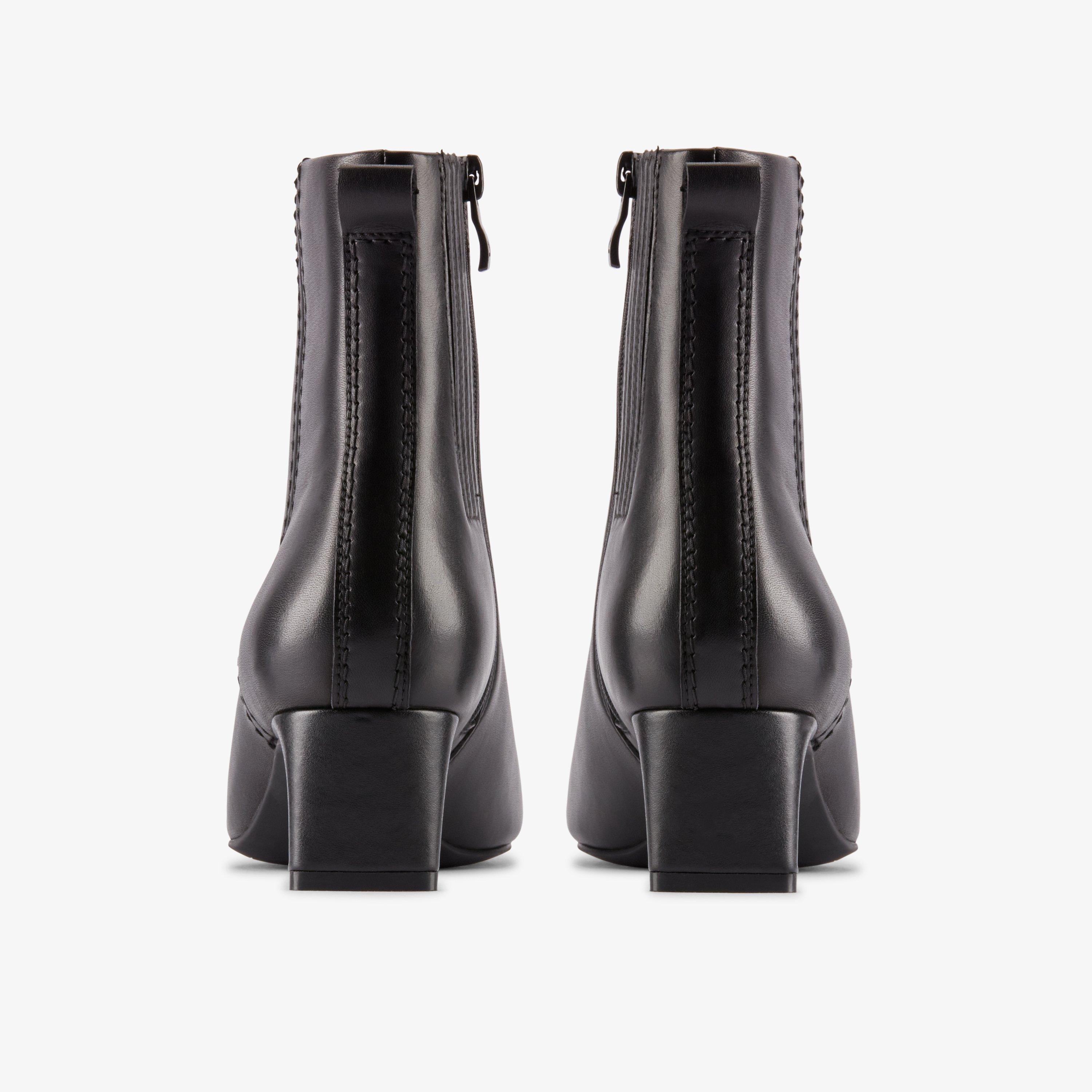 Womens Edina Up Black Leather Ankle Boots | Clarks