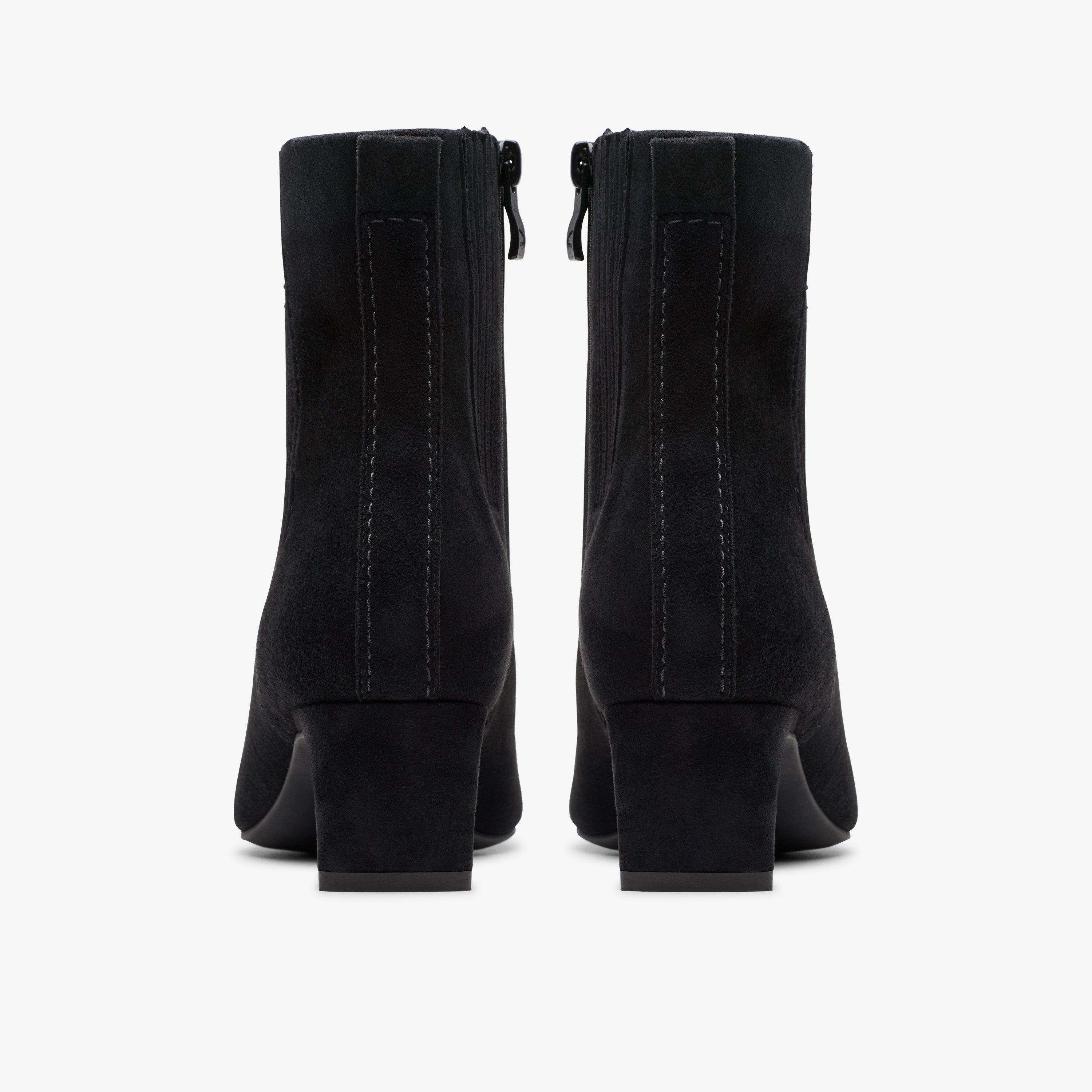 Womens Edina Up Black Suede Ankle Boots Boots | Clarks UK