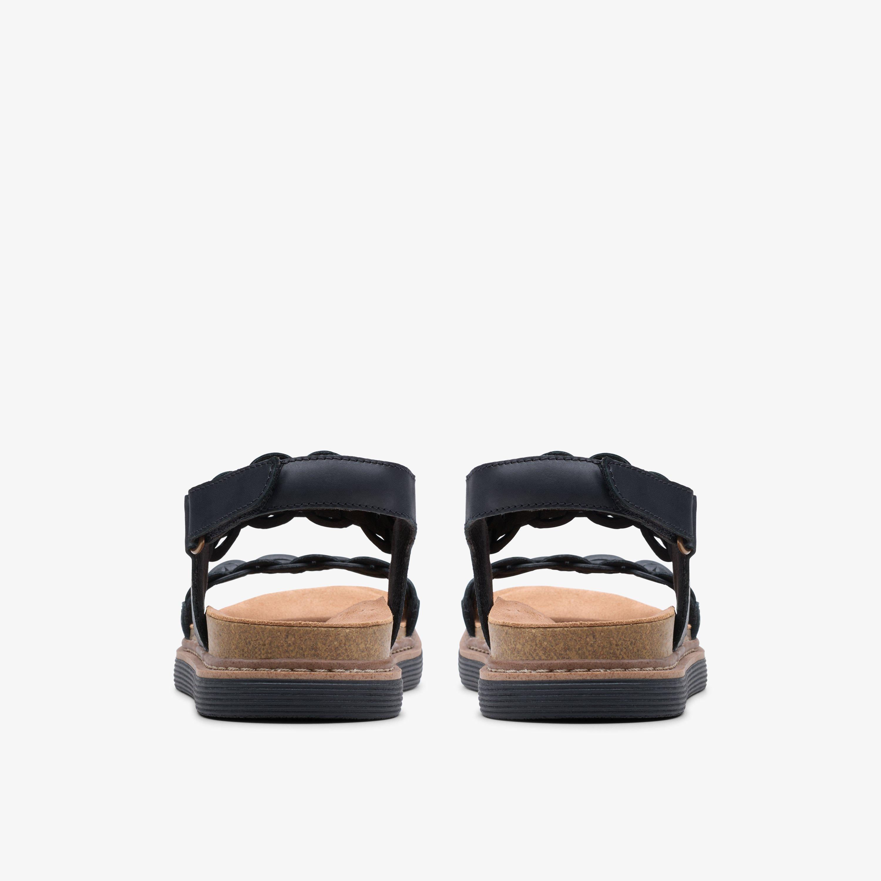 Womens Arwell Glide Black Combi Flat Sandals | Clarks