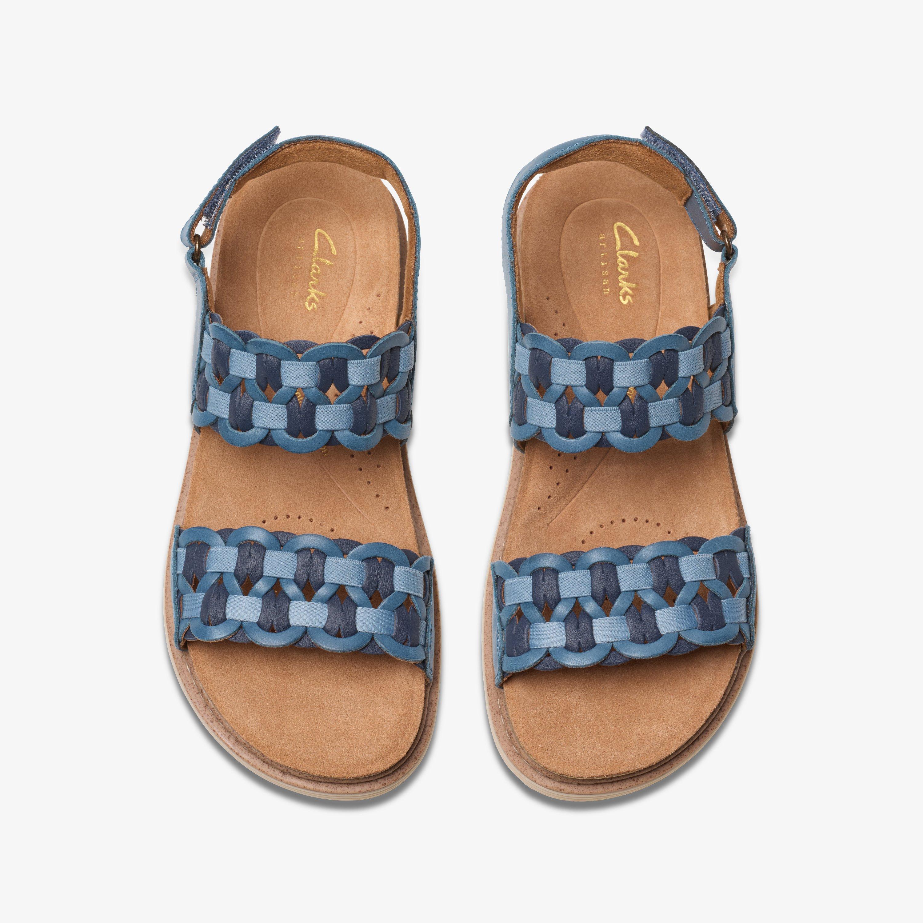 Womens Arwell Glide Blue Combi Flat Sandals | Clarks