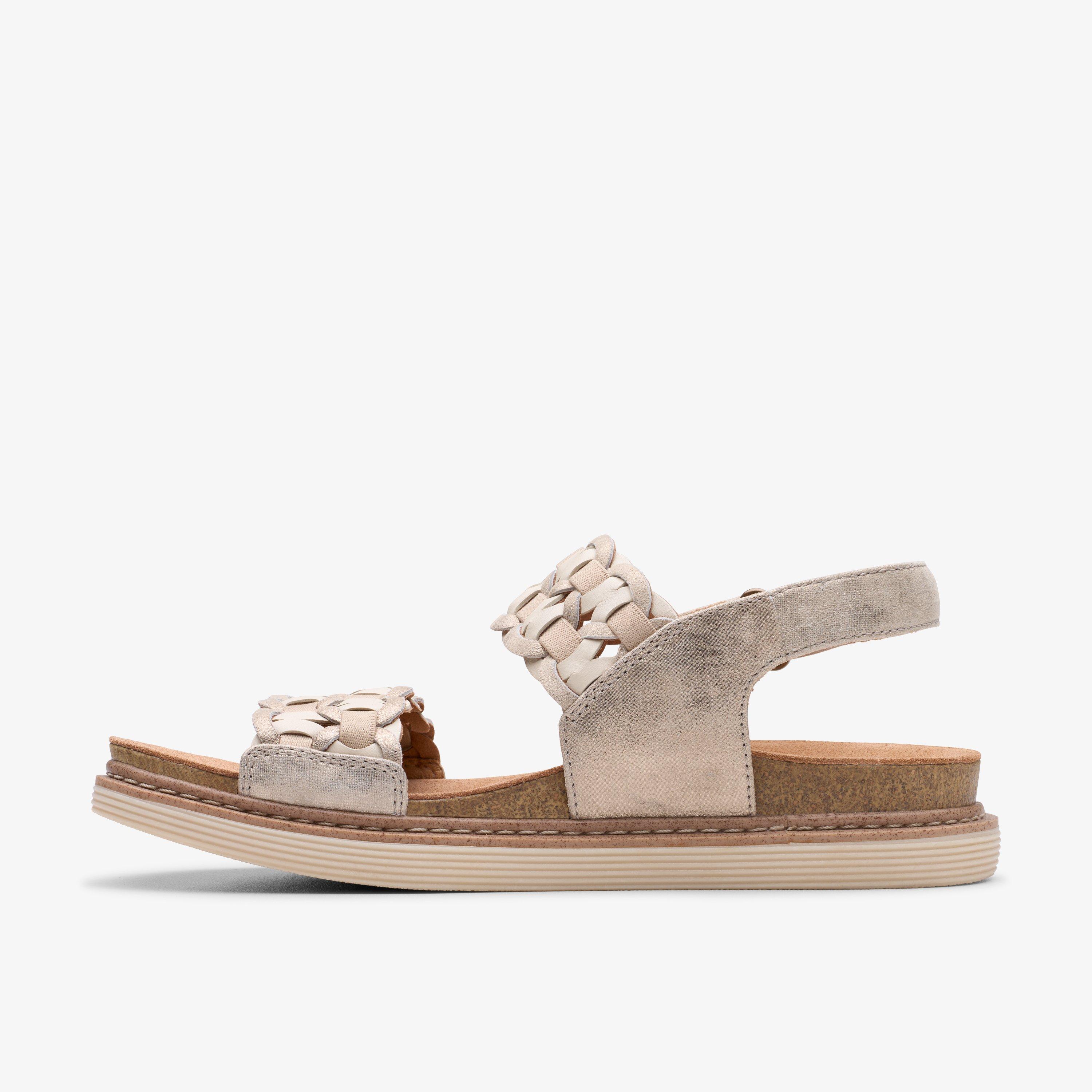 Womens Arwell Glide Metallic Combination Flat Sandals | Clarks