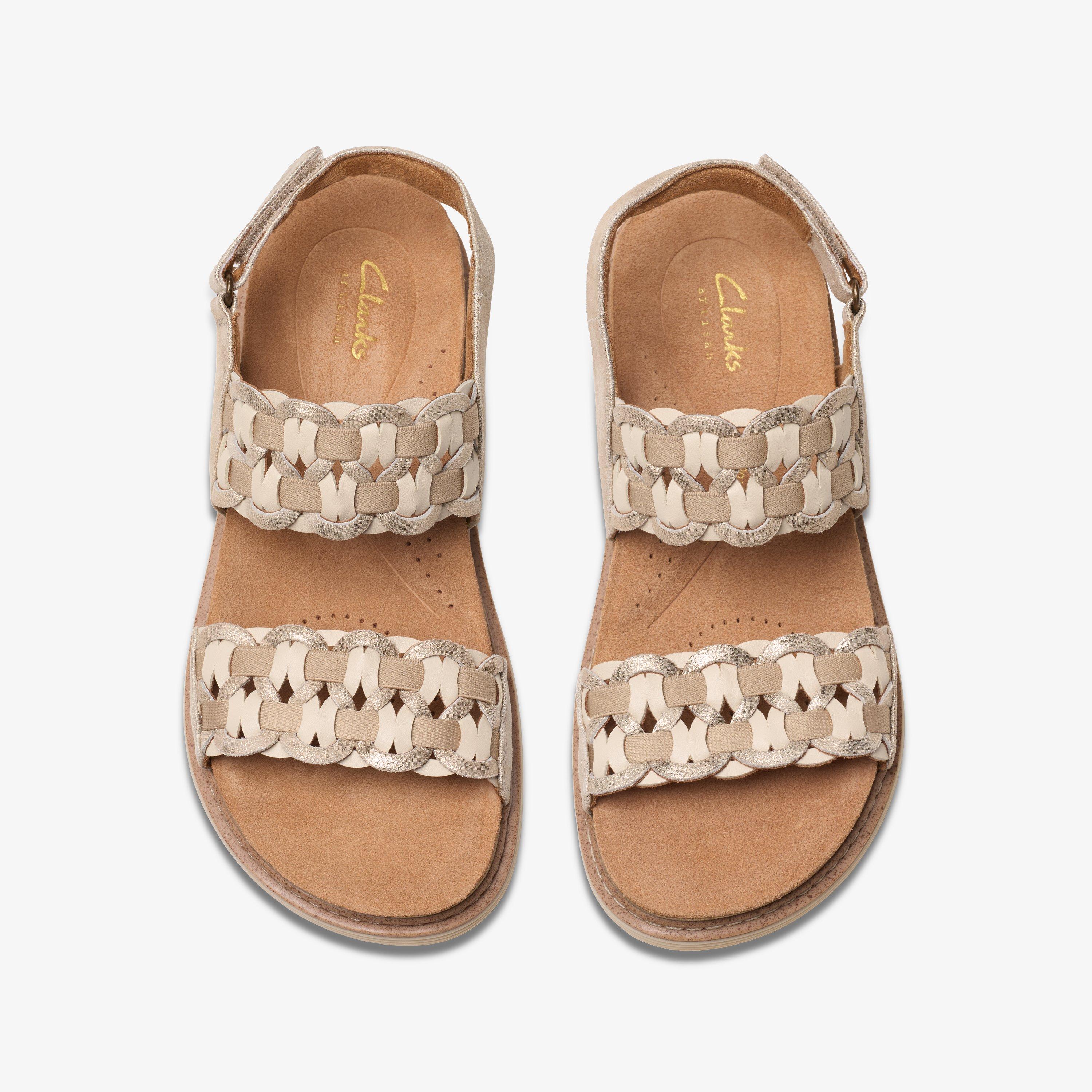 Womens Arwell Glide Metallic Combination Flat Sandals | Clarks