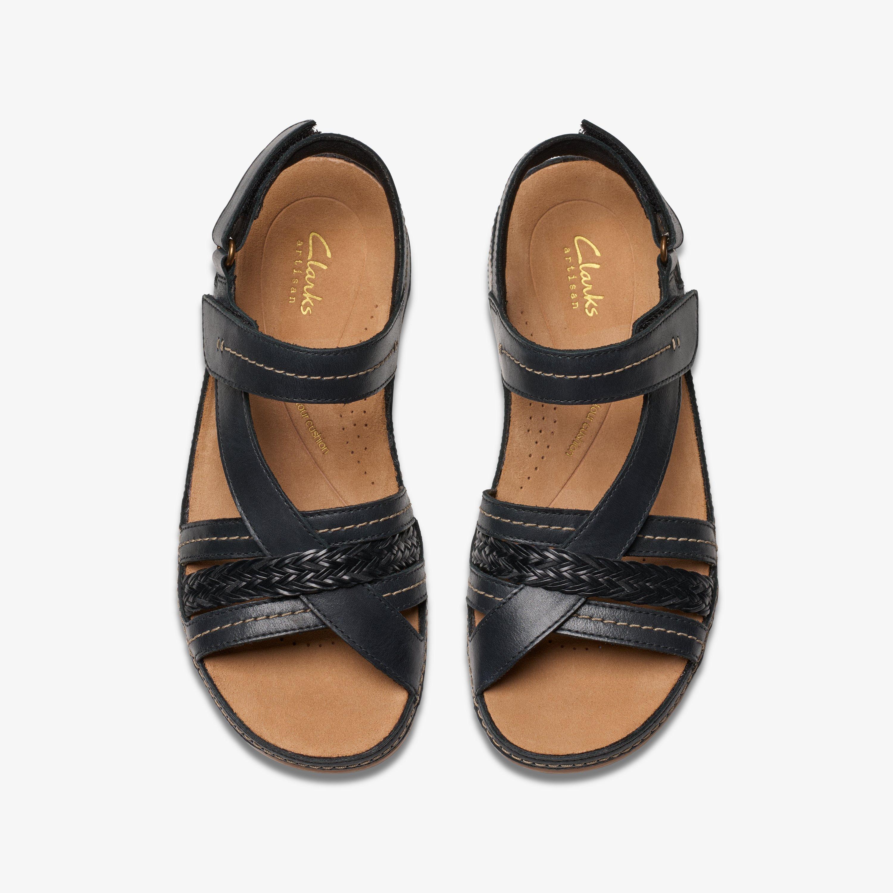 Women's Cecily Strap Black Combination Strappy Sandals | Clarks