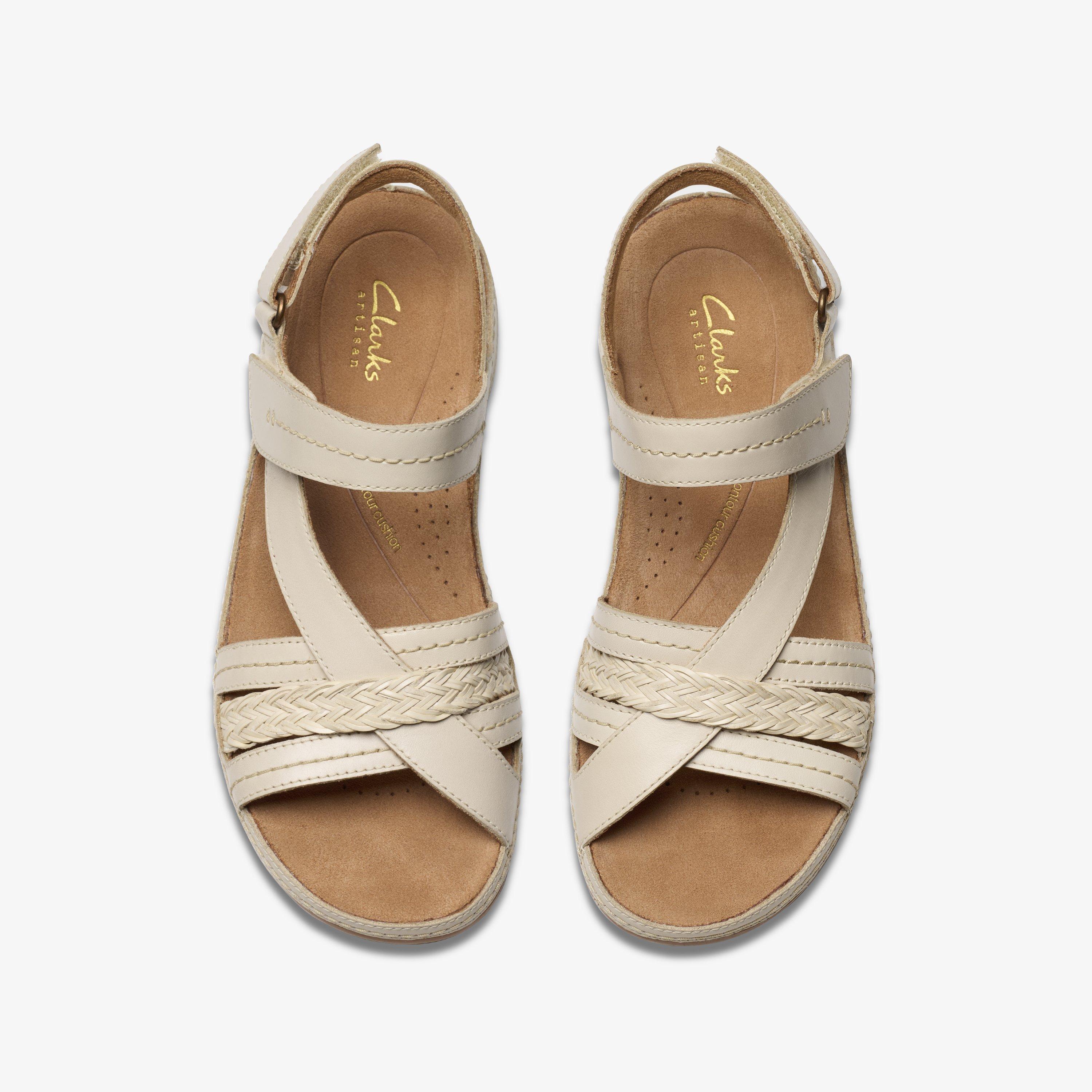Women's Cecily Strap Cream Leather Strappy Sandals | Clarks