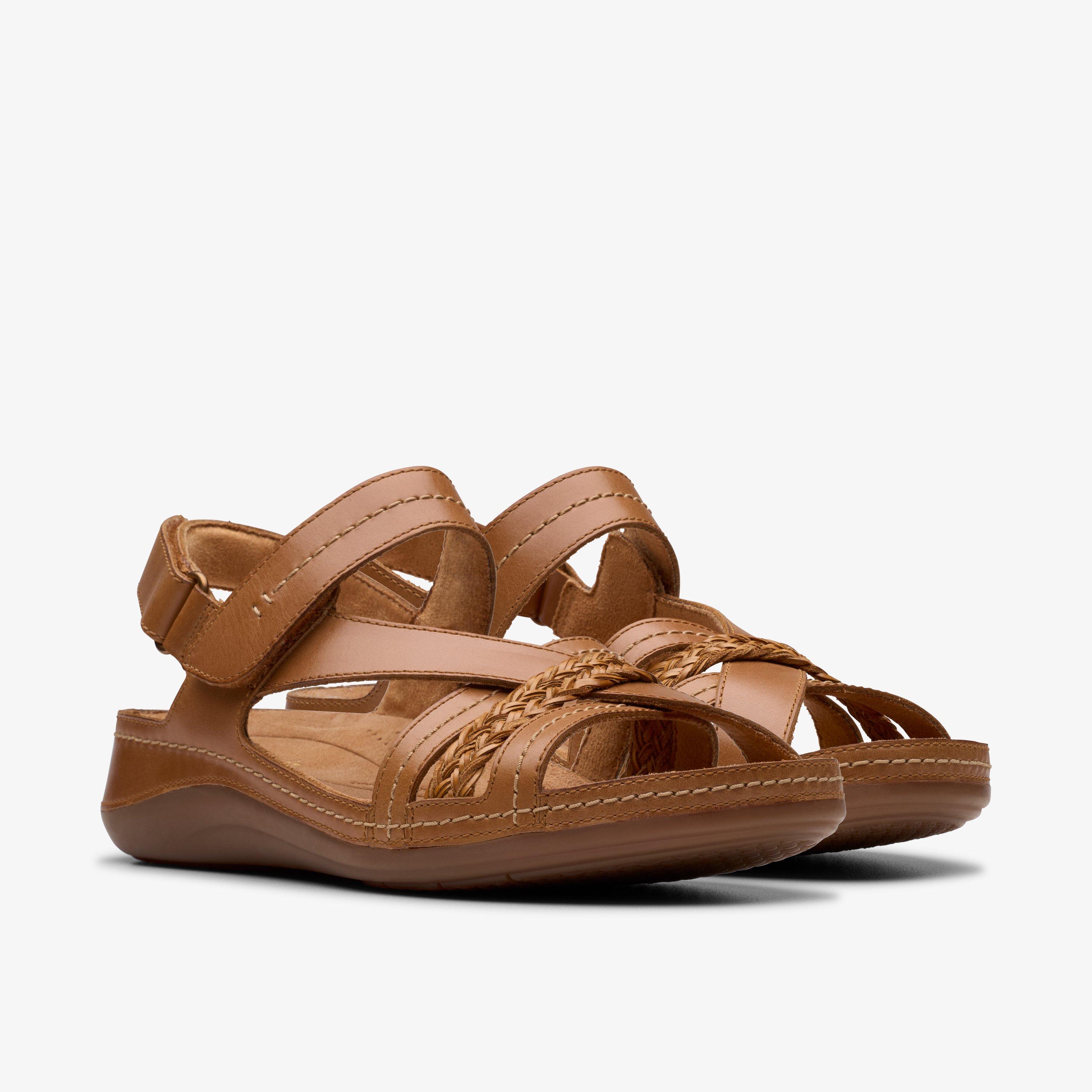 Women's Cecily Strap Tan Combination Strappy Sandals | Clarks