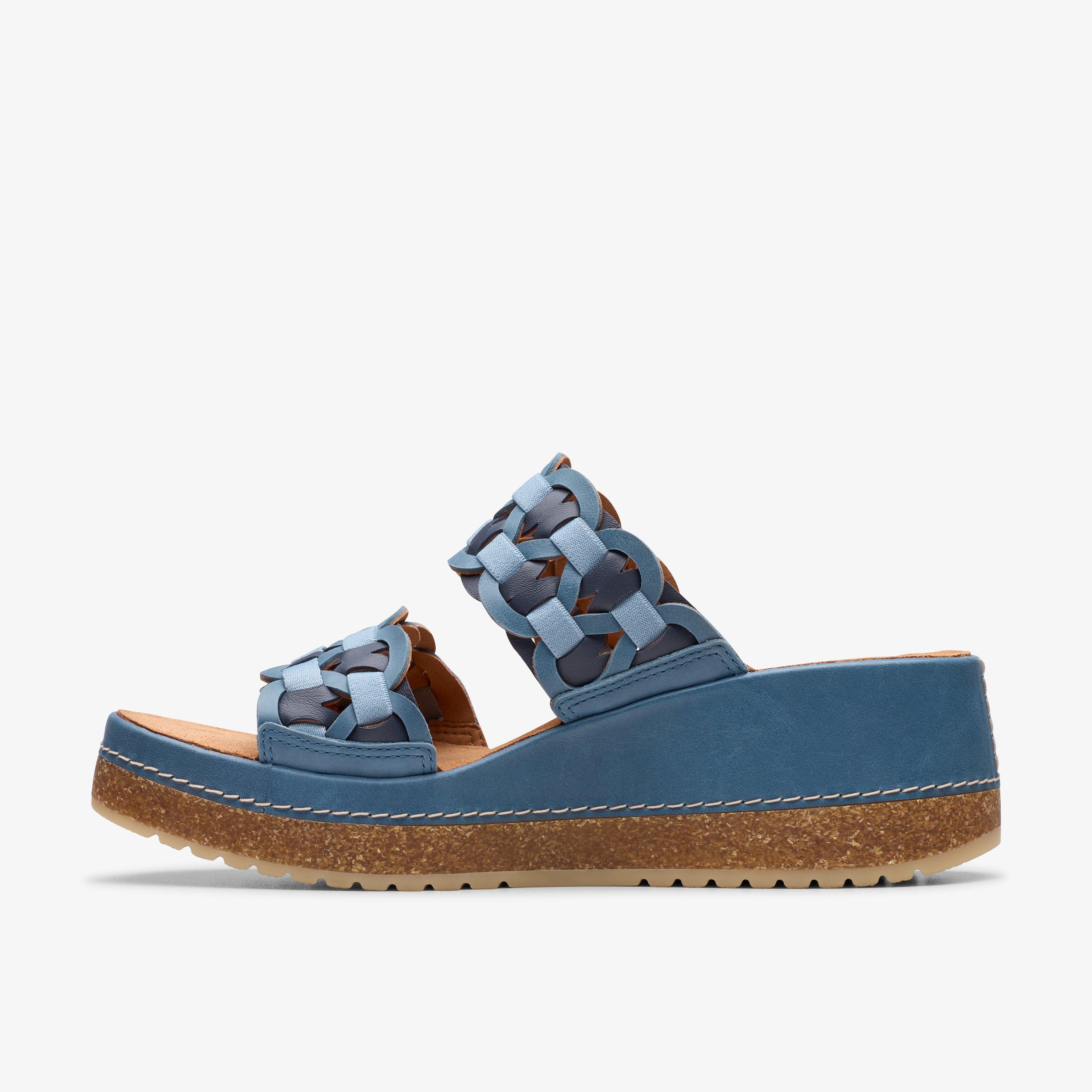 Womens Kassanda Mule Blue Combination Mules | Clarks UK