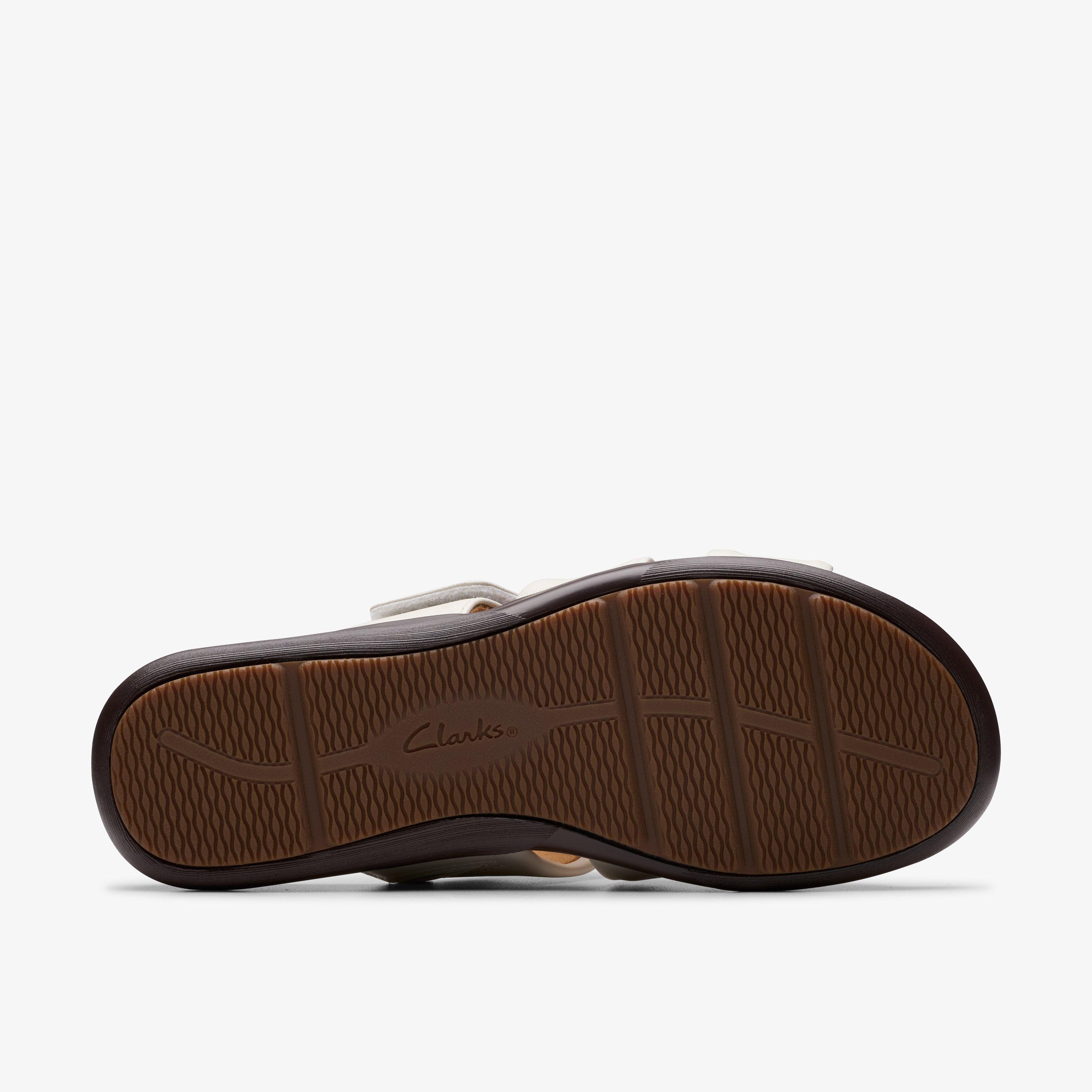 Women's Kitly Slide Cream Leather Flat Sandals | Clarks