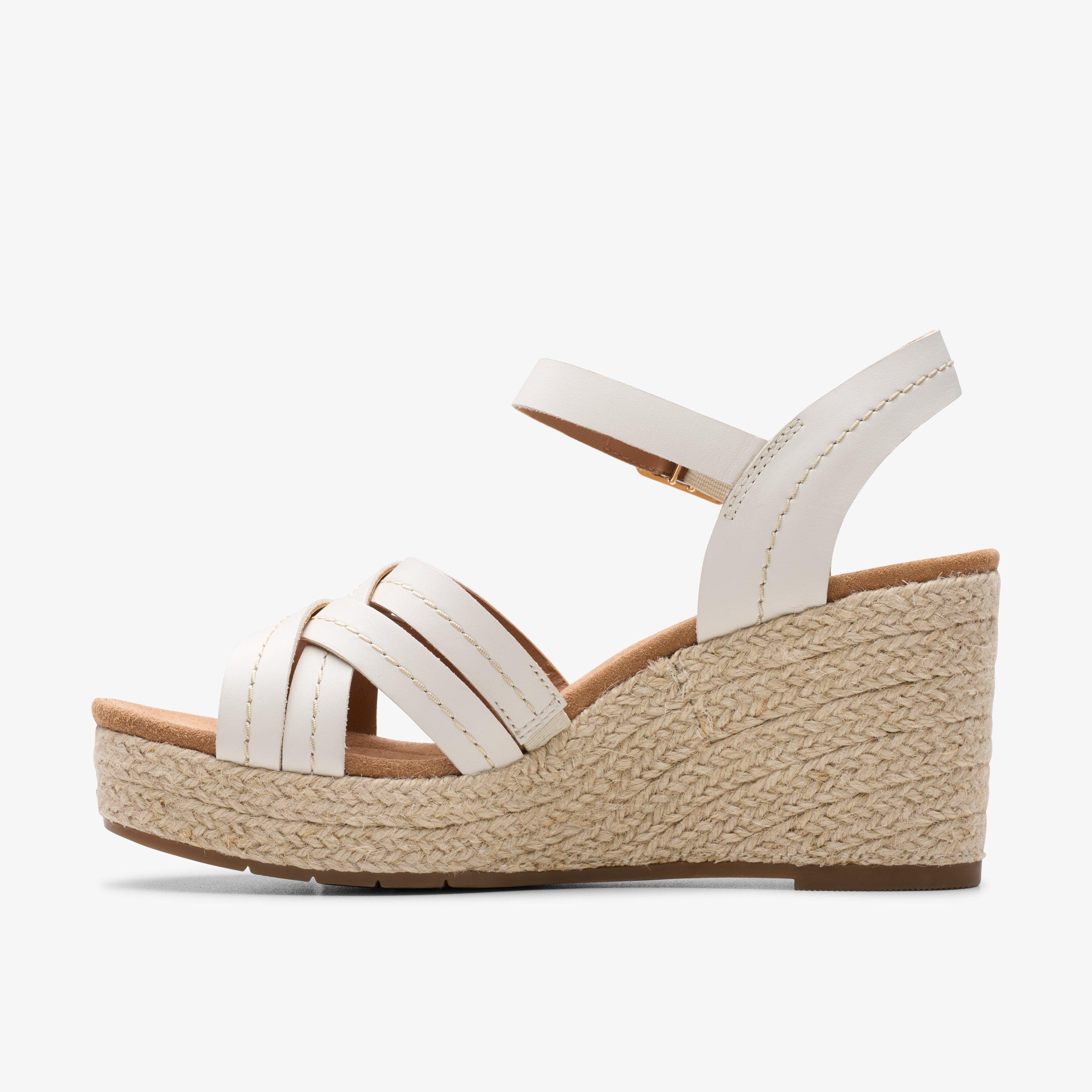 Women's Sabina Strap Cream Leather Wedges | Clarks