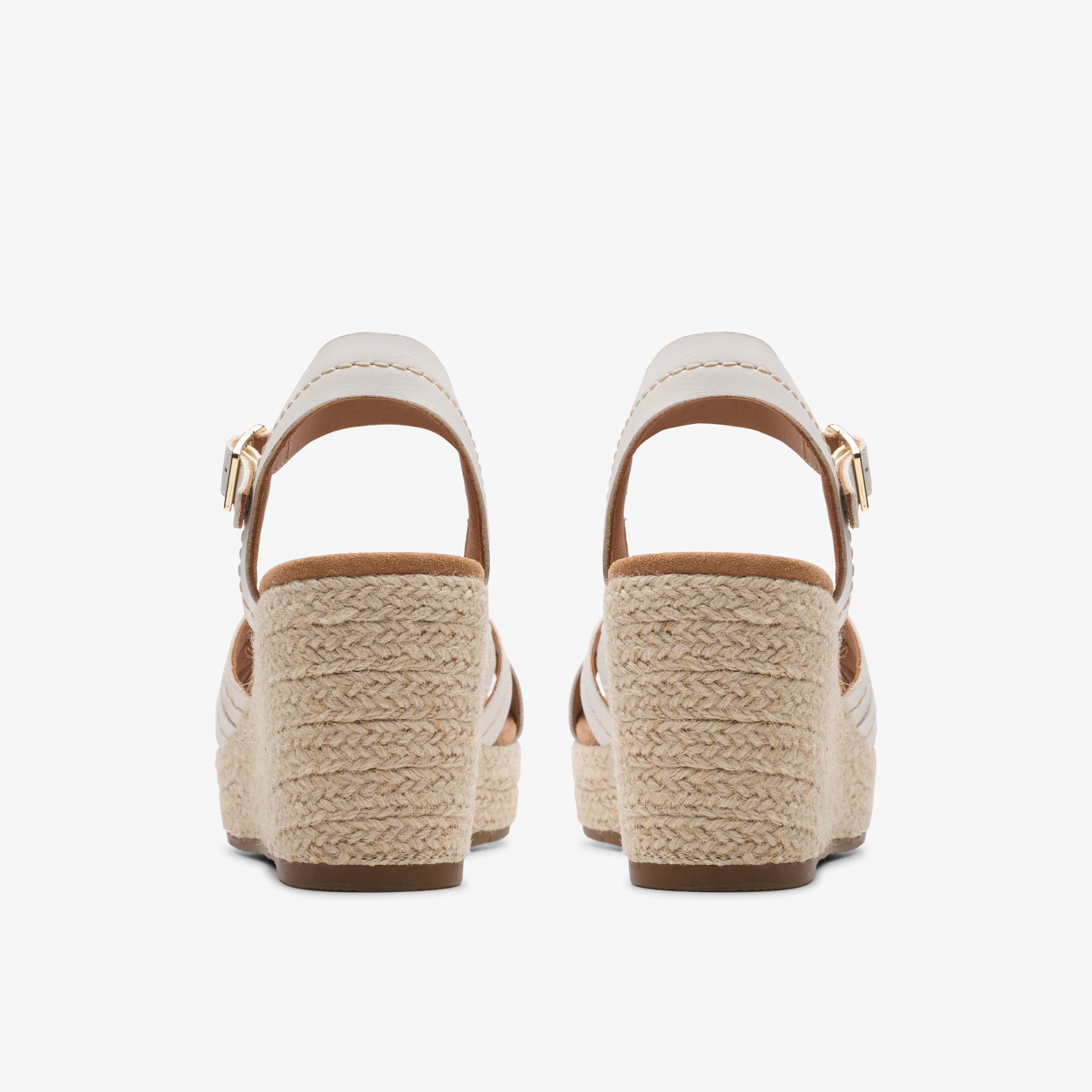 Women's Sabina Strap Cream Leather Wedges | Clarks