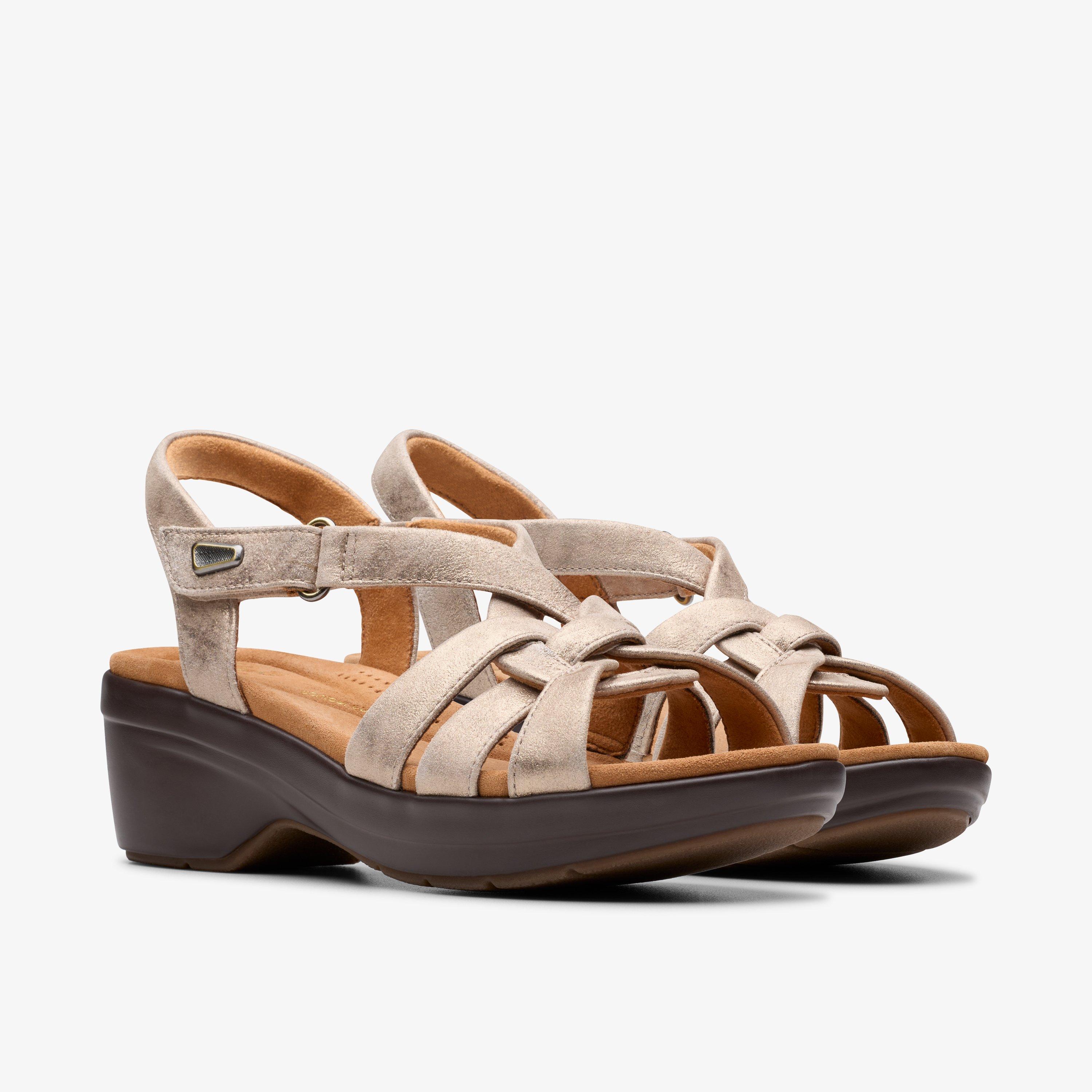 Womens Tuleah Cross Metallic Leather Heeled Sandals Sandals | Clarks UK