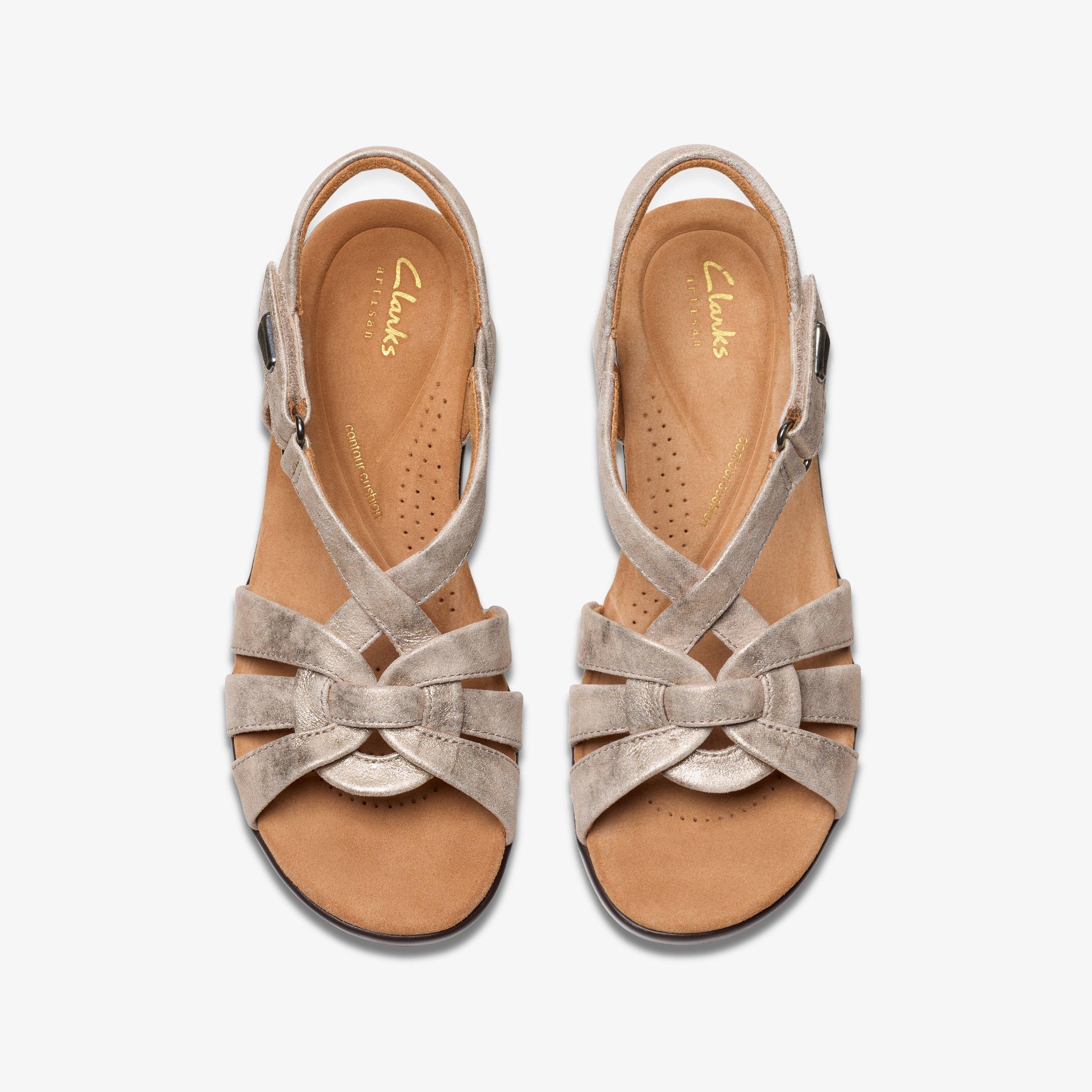 Womens Tuleah Cross Metallic Leather Heeled Sandals Sandals | Clarks UK