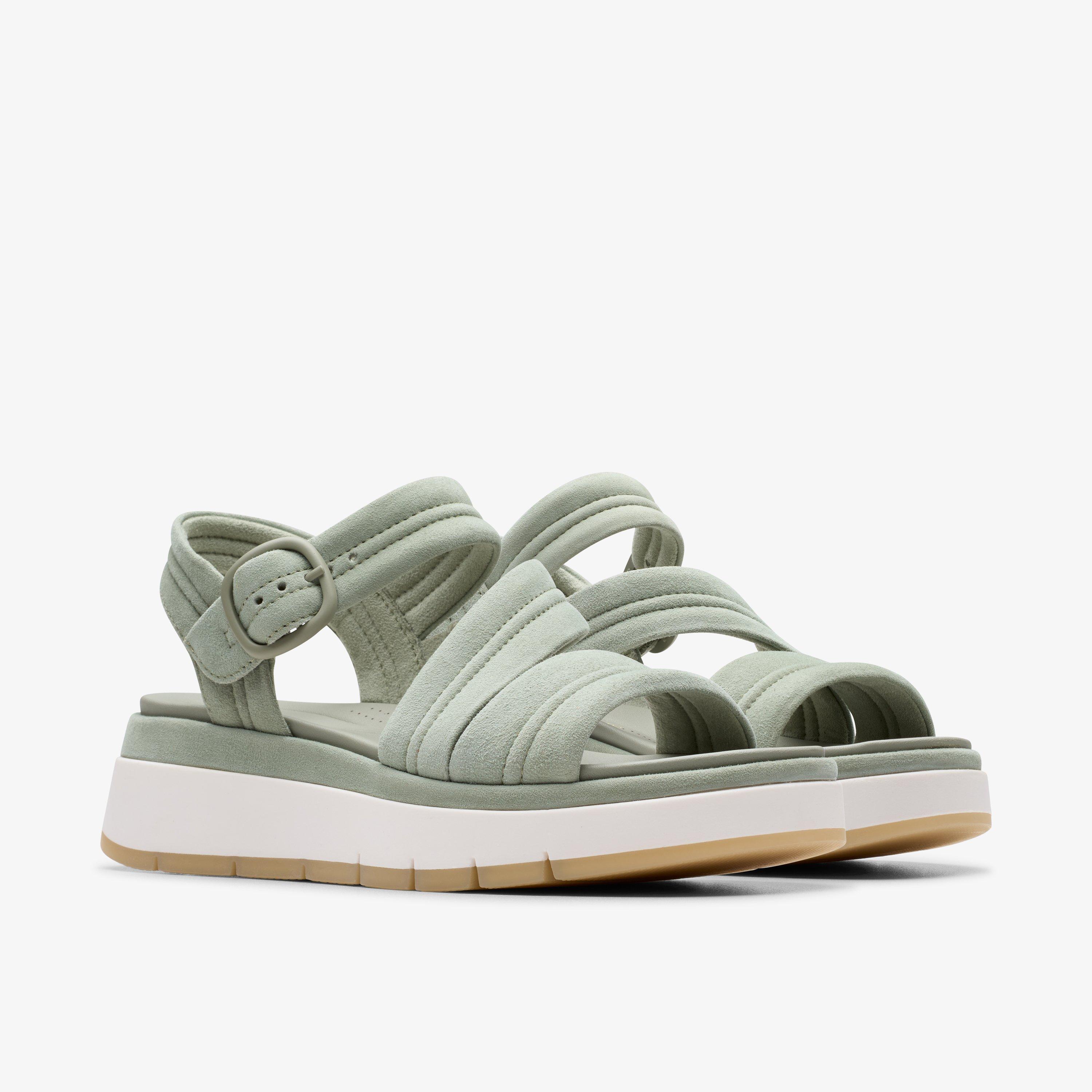 Womens Tuscan Strap Light Green Suede None | Clarks