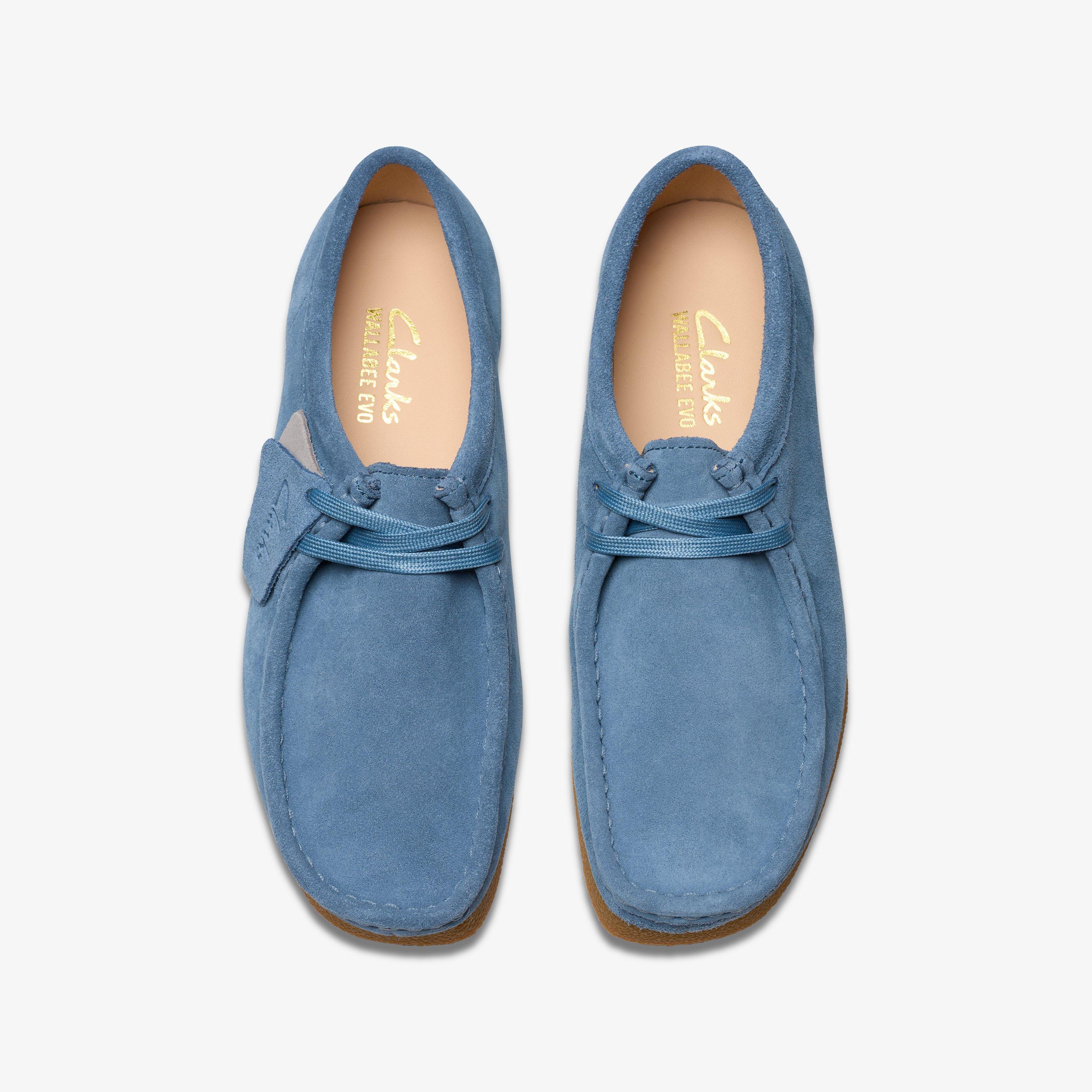 Womens Wallabee EVO Shoe Blue Suede Wallabee Lace Up Shoes | Clarks