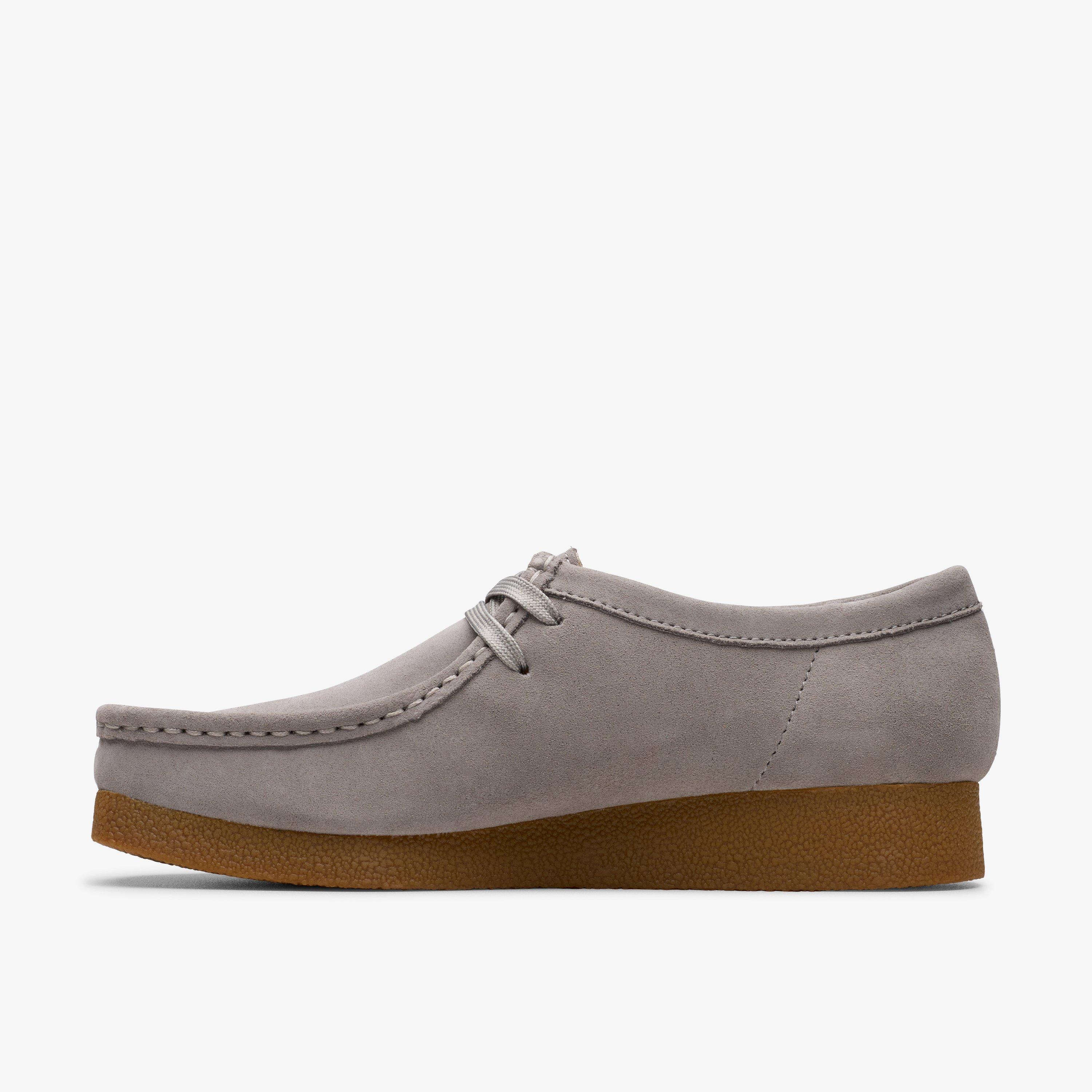 Womens Wallabee EVO Shoe Dark Grey Suede Wallabee Lace Up Shoes | Clarks