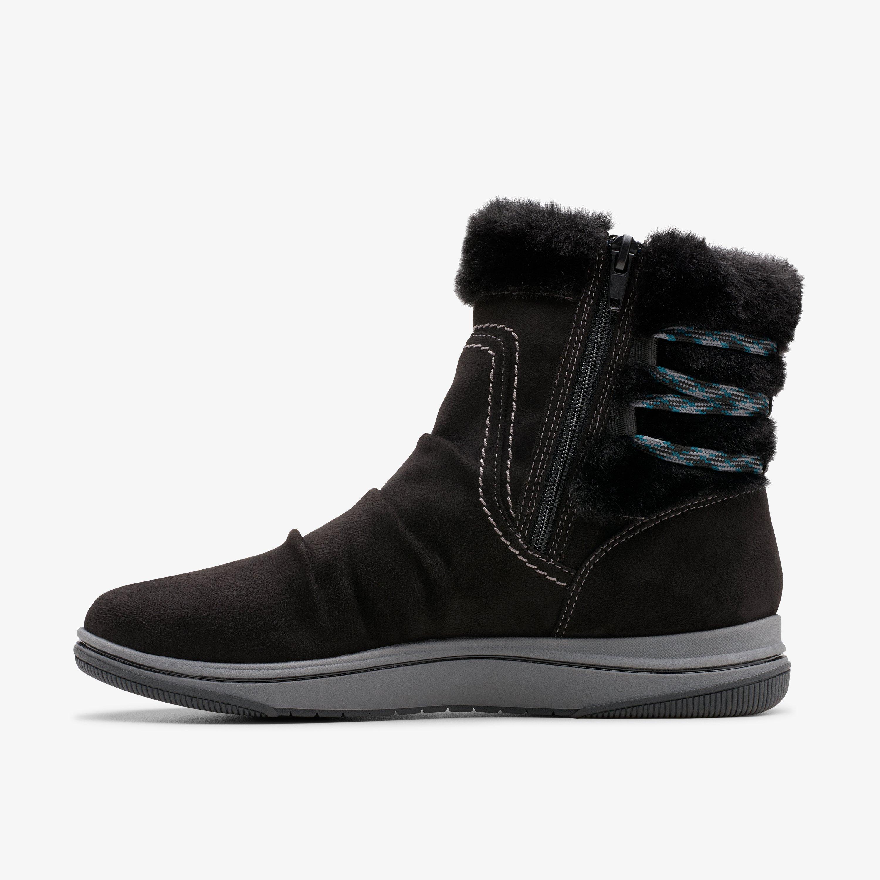 Womens Brinkley Cozy Black Ankle Boots | Clarks