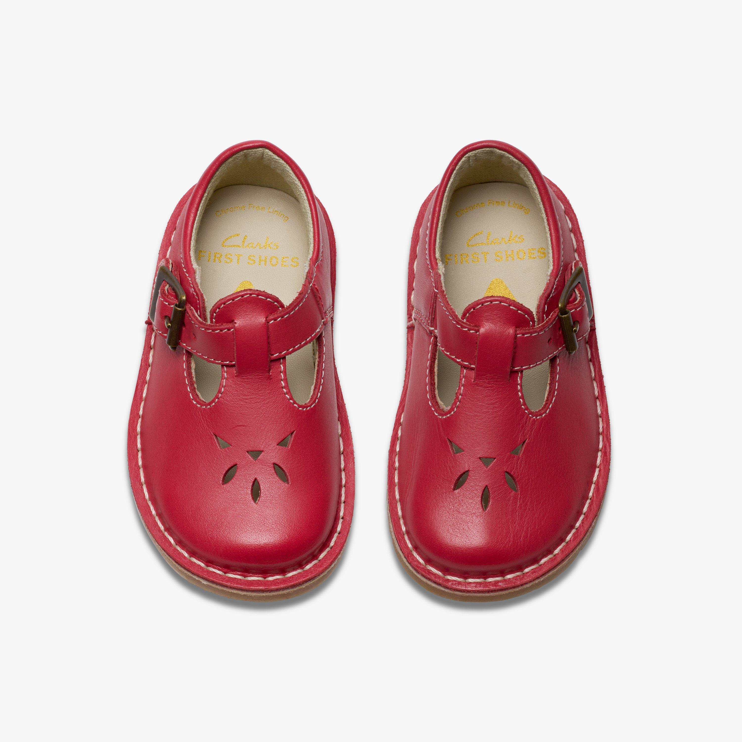 Girls Joyful Skip Toddler Red Leather T Bar Shoes | Clarks Outlet