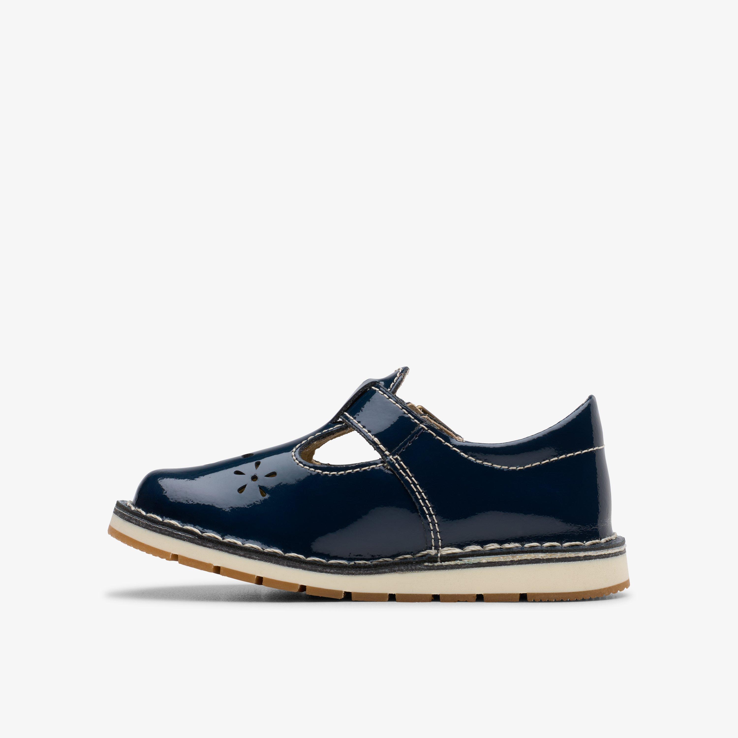 Girls Joyful Skip Toddler Navy Patent Shoes T Bar Shoes | Clarks Outlet