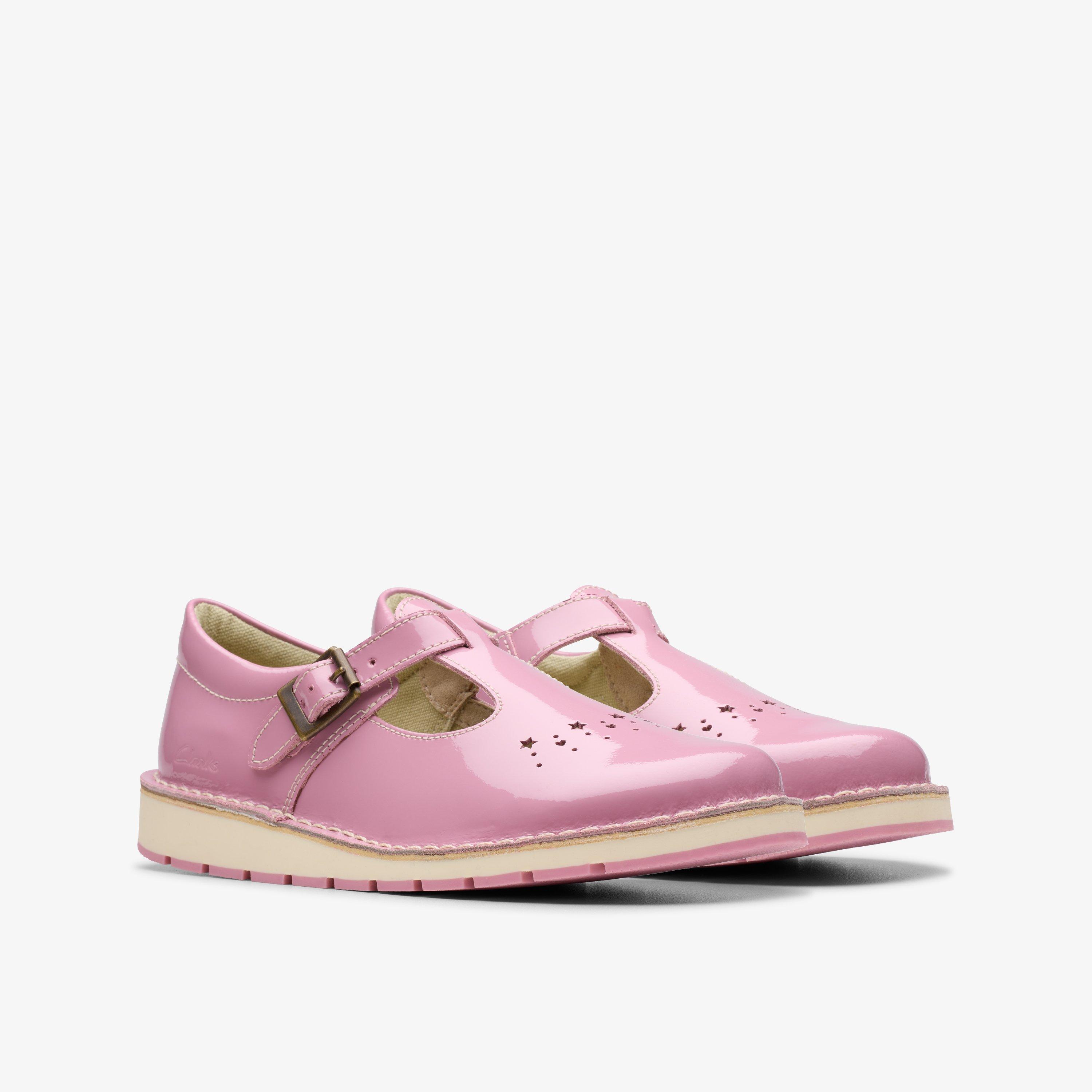 Girls Joyful Skip Kid Pink Patent T Bar Shoes Shoes | Clarks UK