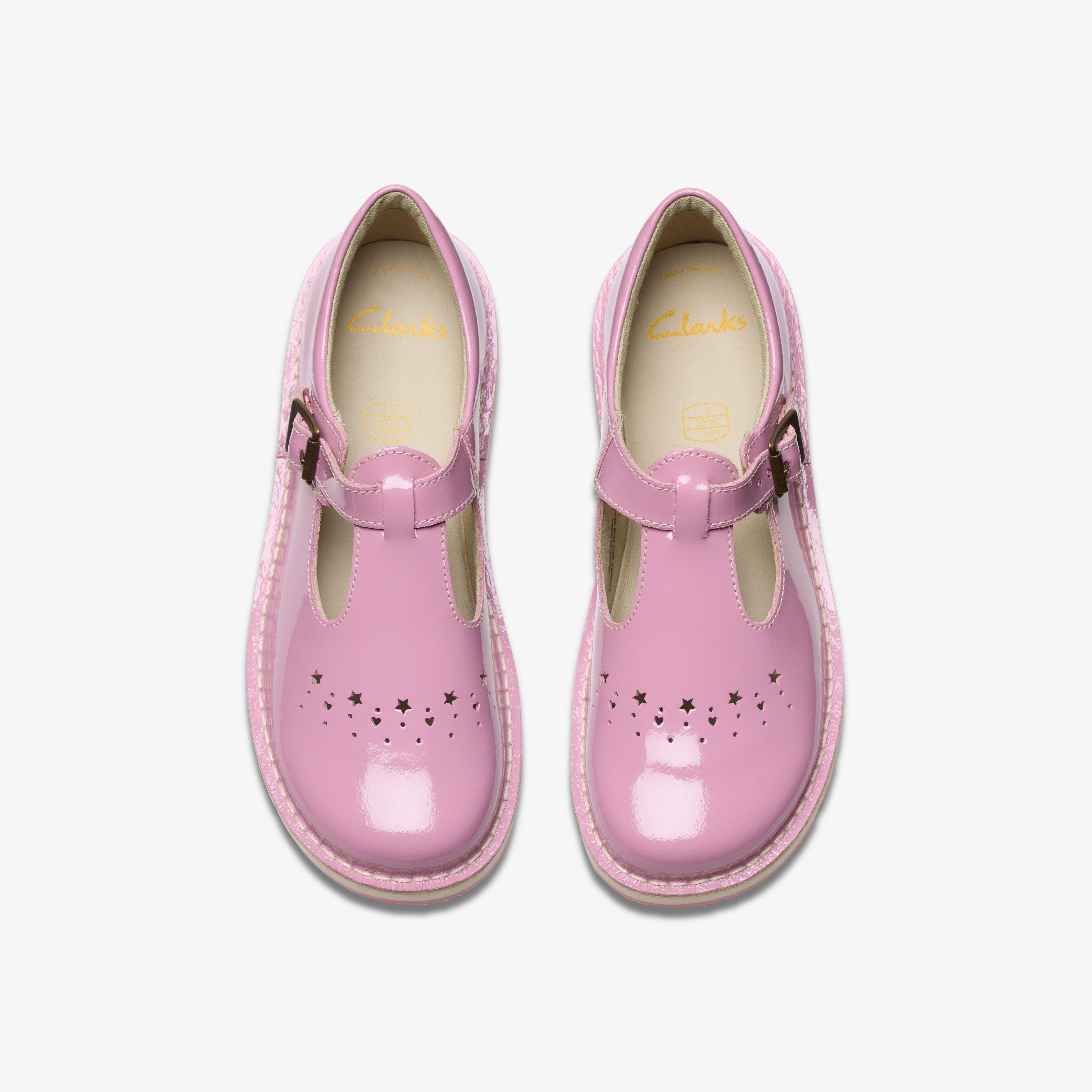 Girls Joyful Skip Kid Pink Patent T Bar Shoes Shoes | Clarks UK