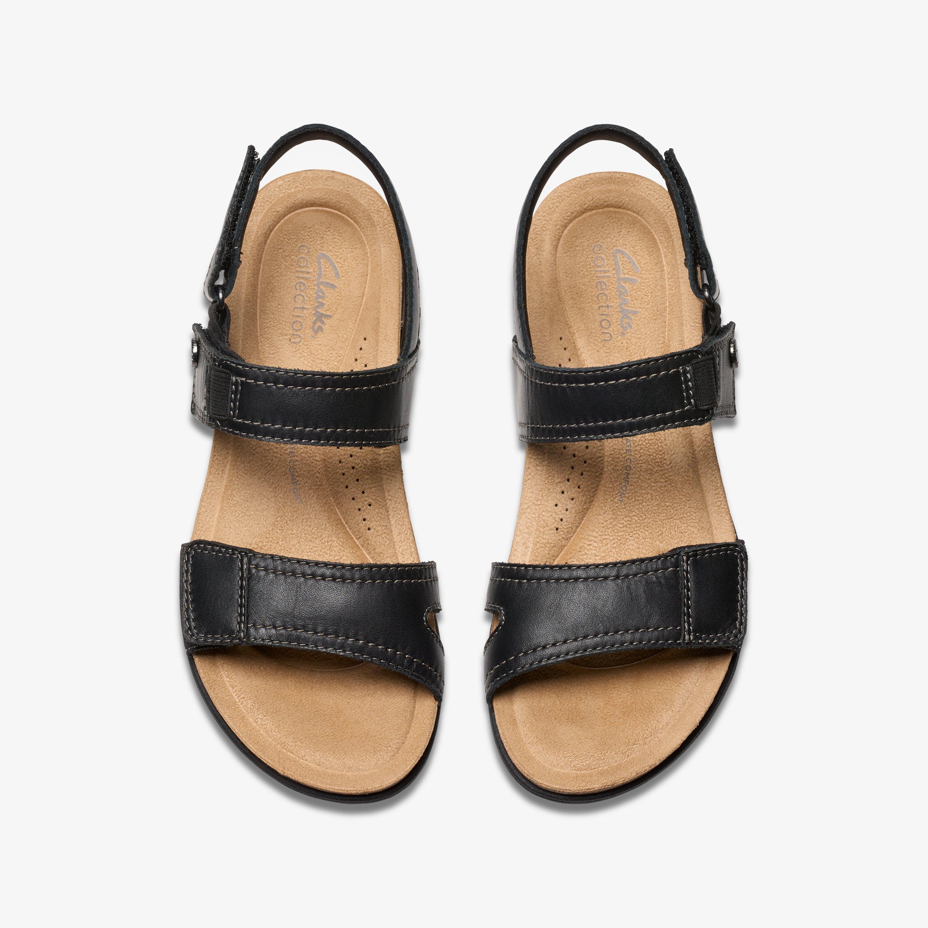 Womens April Clover Black Combination Flat Sandals | Clarks Outlet