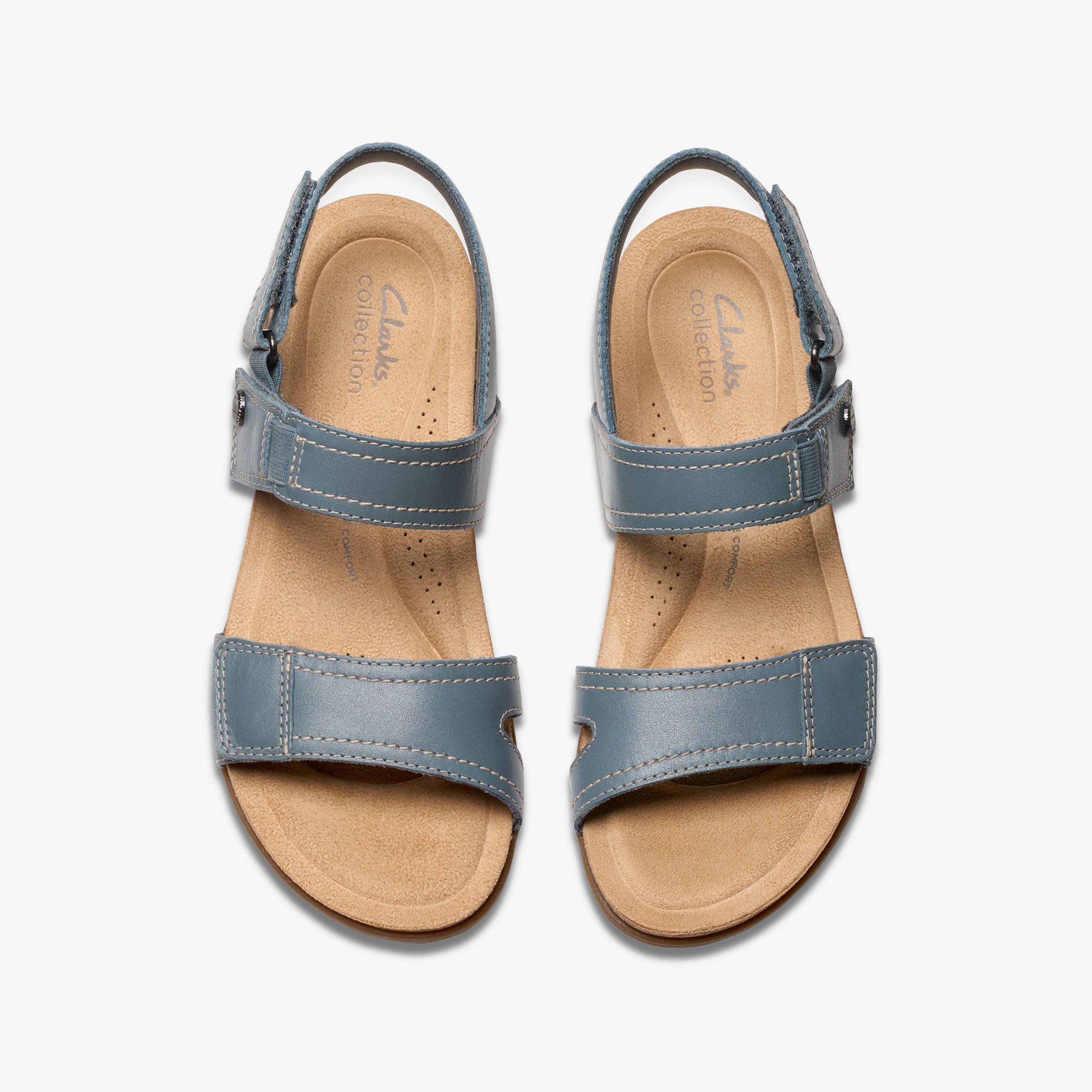 Womens April Clover Blue Grey Combination Flat Sandals | Clarks Outlet