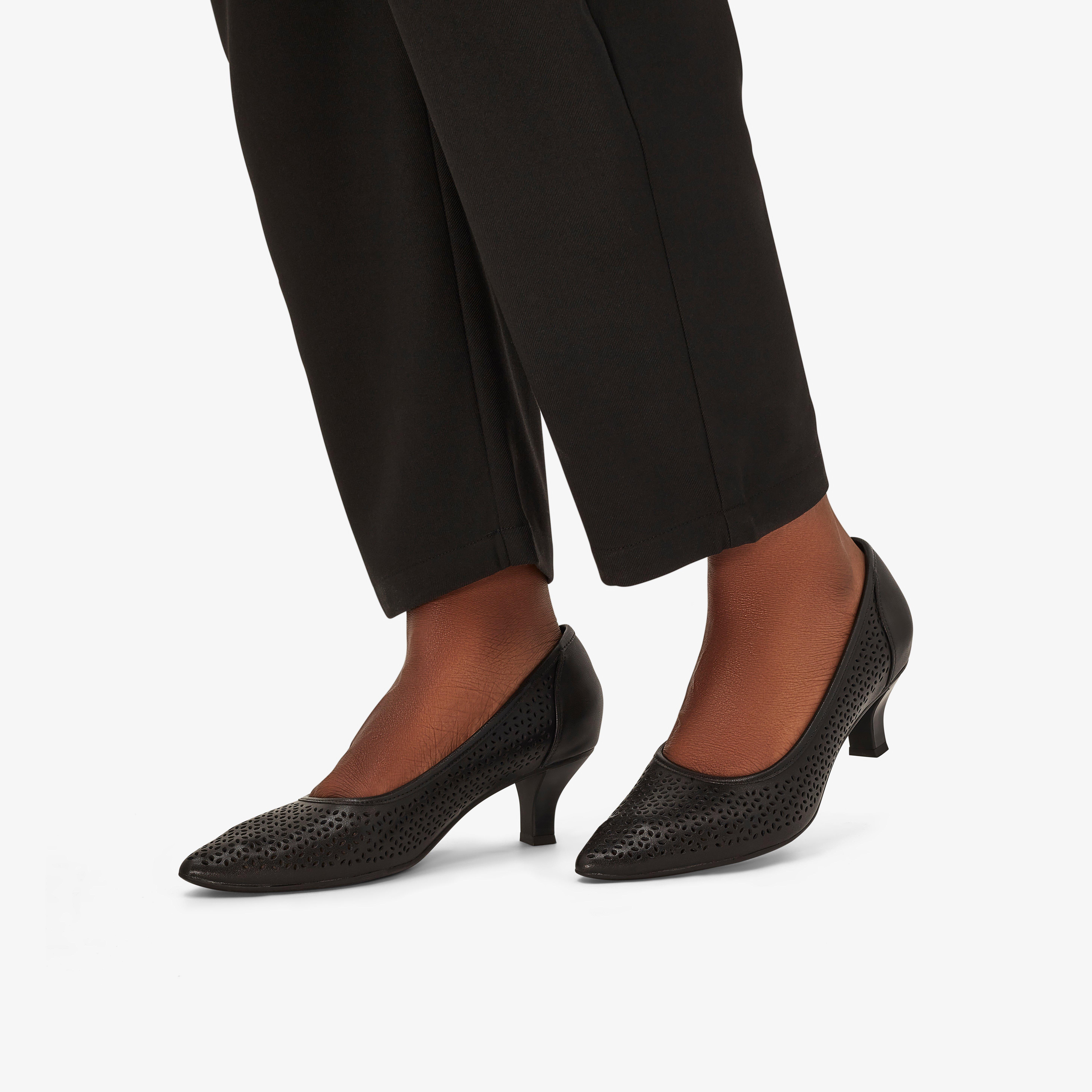 Damen Kepley Sky Schwarzes Leder Hohe Absätze | Clarks EU