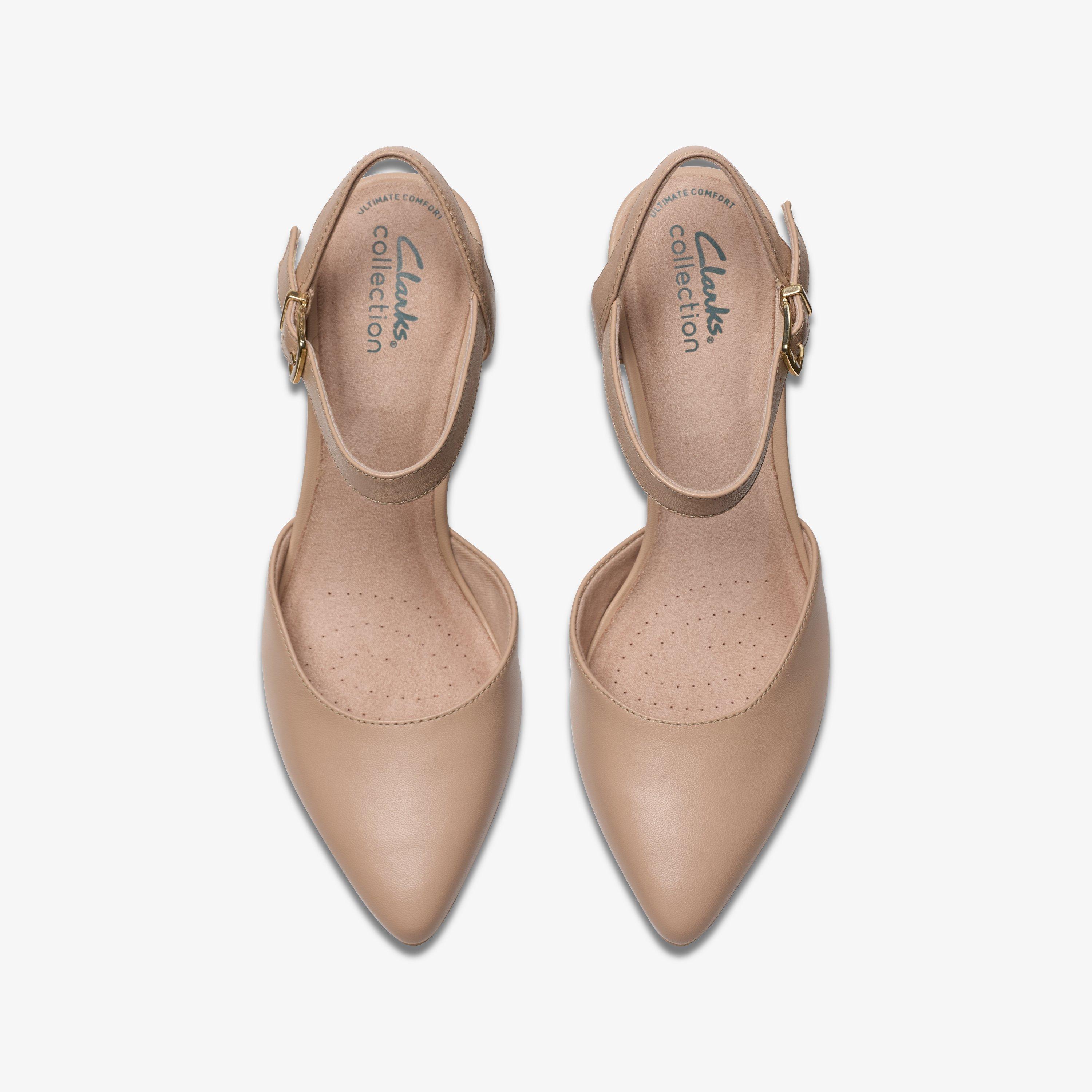 Womens Kataleyna Cora Beige Leather Heels | Clarks