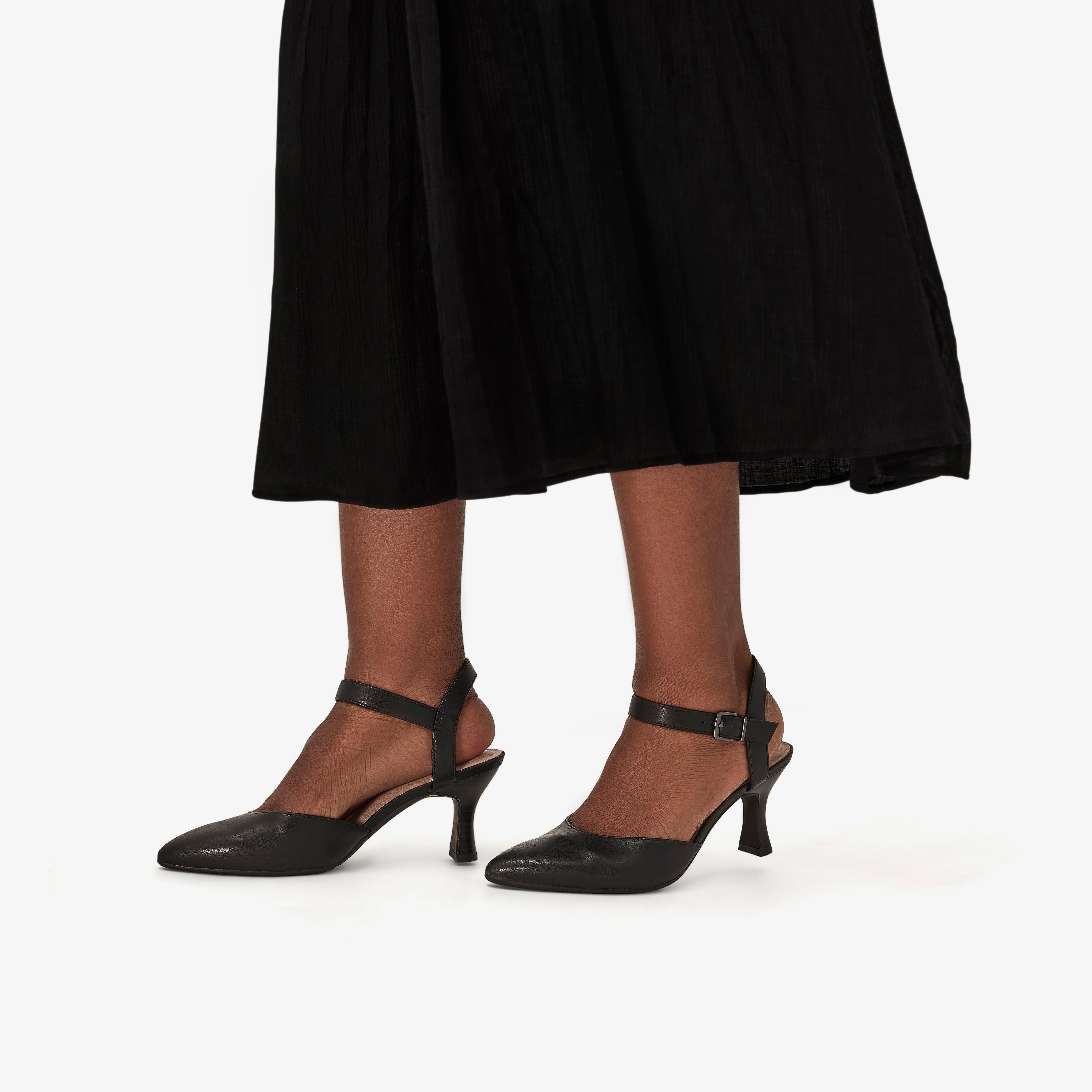 Women's Kataleyna Cora Black Leather Heels | Clarks