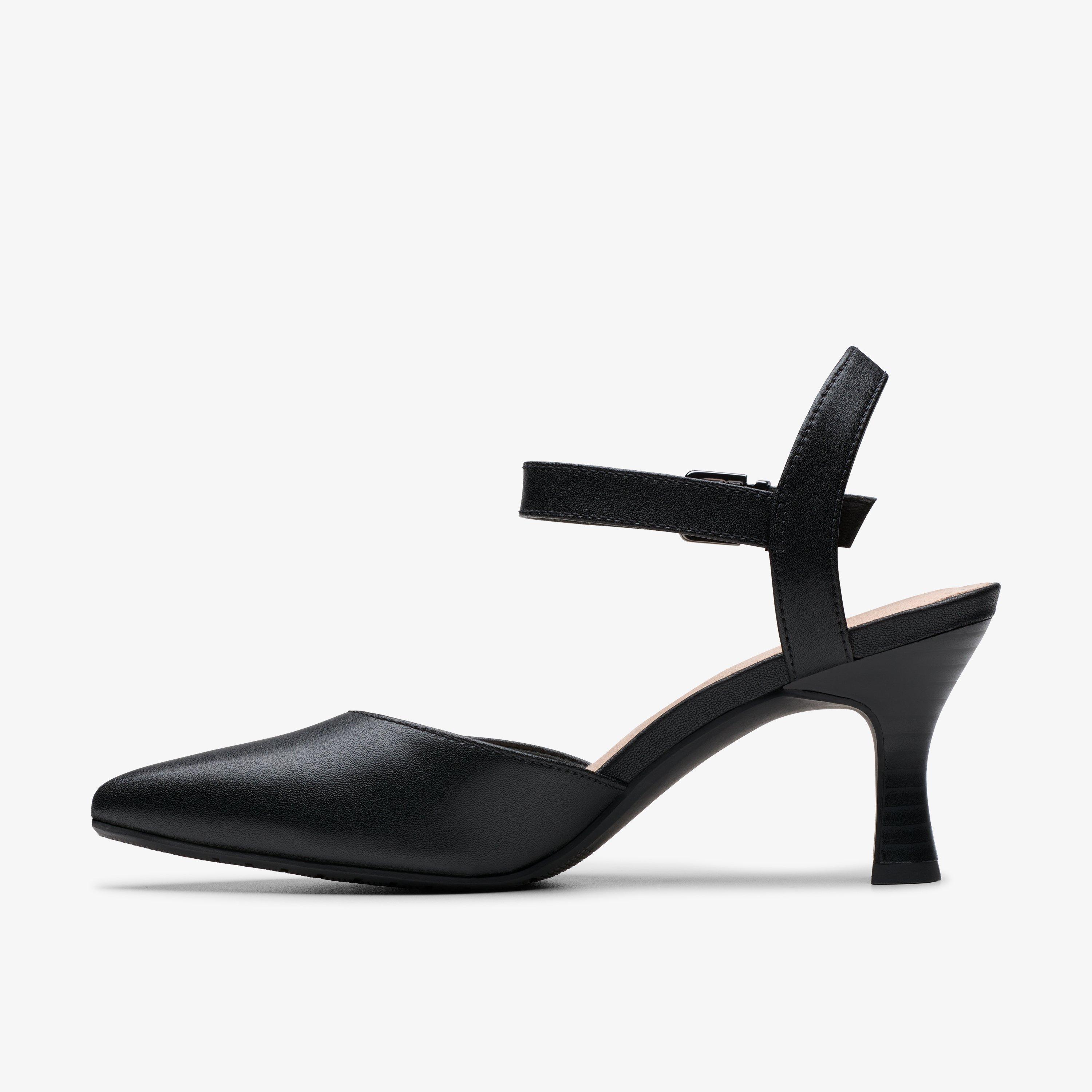 Women's Kataleyna Cora Black Leather Heels | Clarks