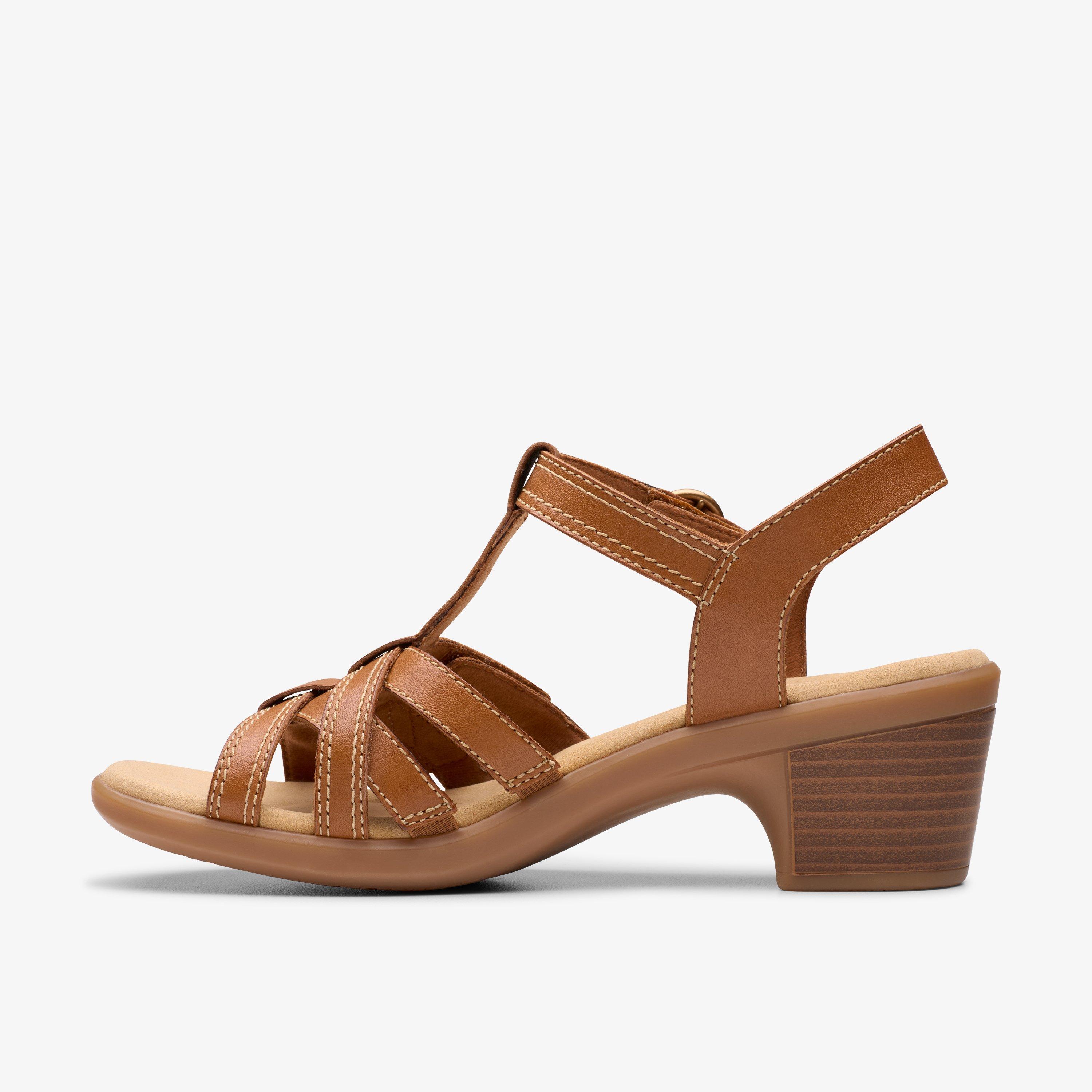 Women's Emily2 Rose Tan Leather Heeled Sandals | Clarks
