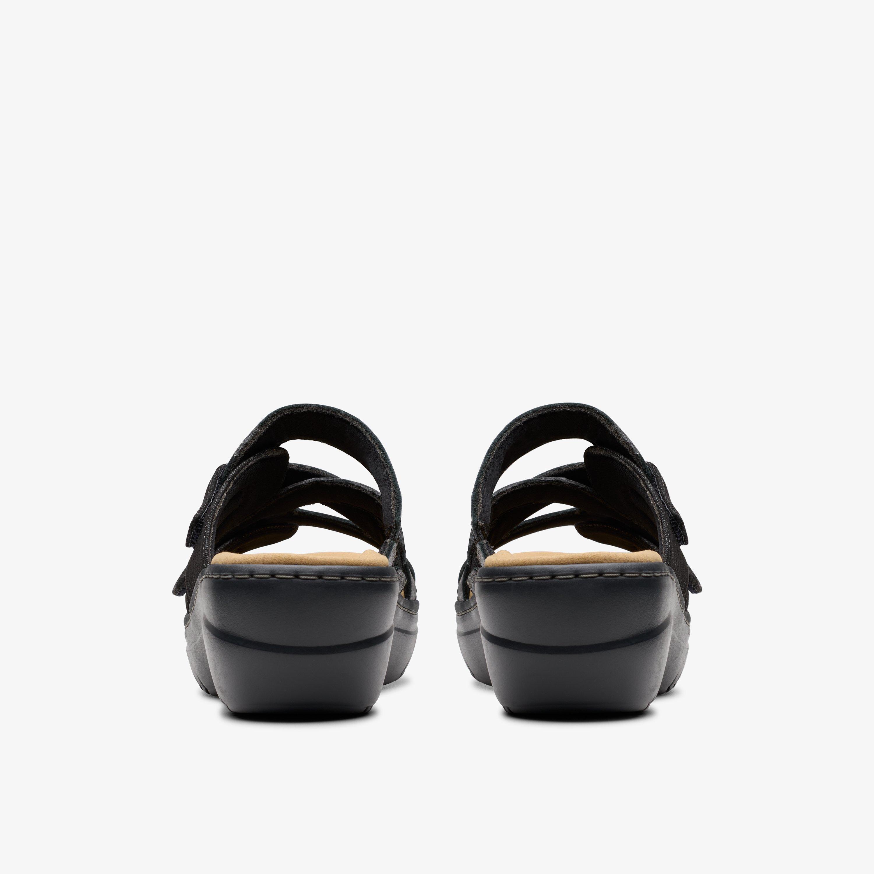 Womens Merliah2 Cove Black Leather Wedges | Clarks