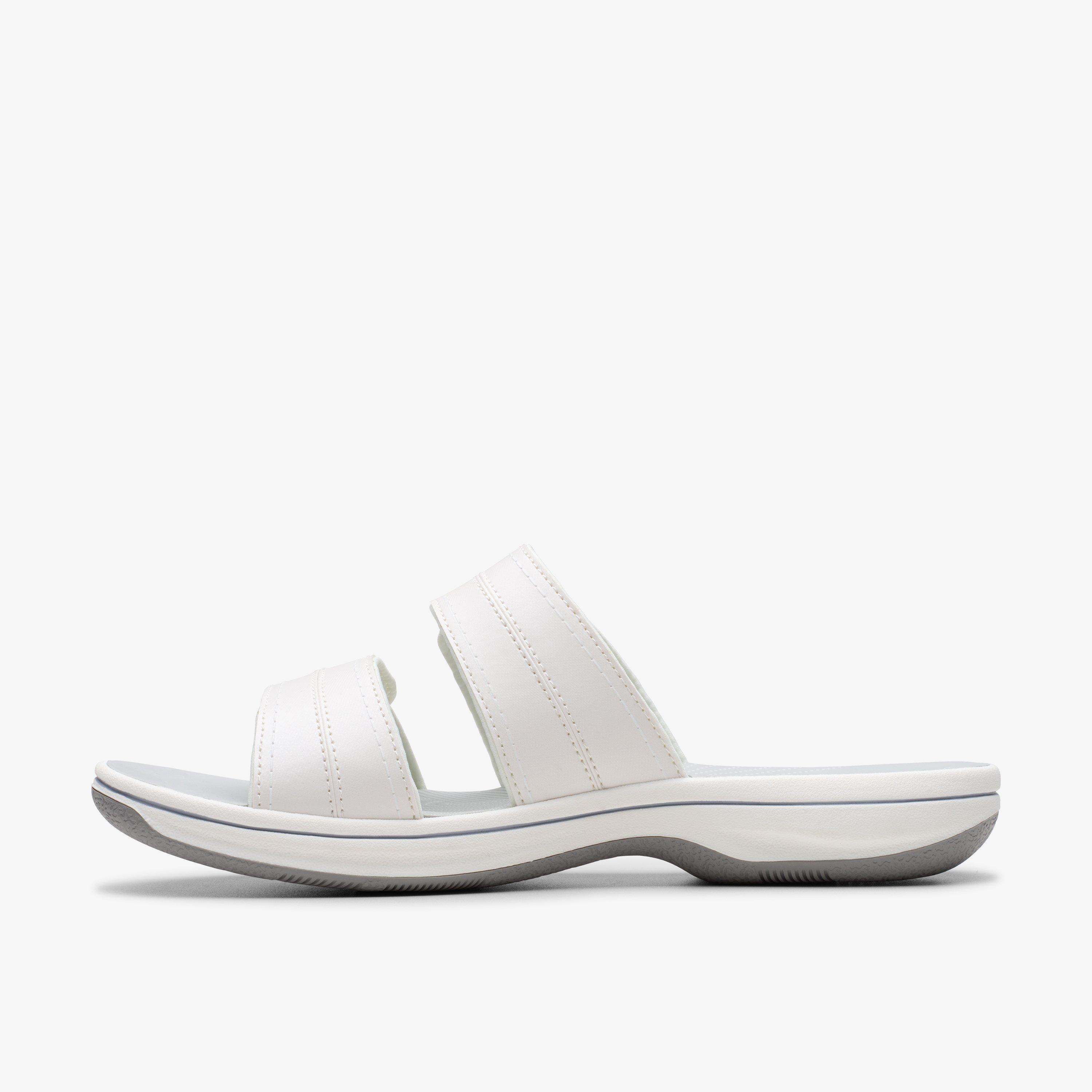 Womens Breeze Maye White Flat Slide Cloudsteppers™ Sandals | Clarks