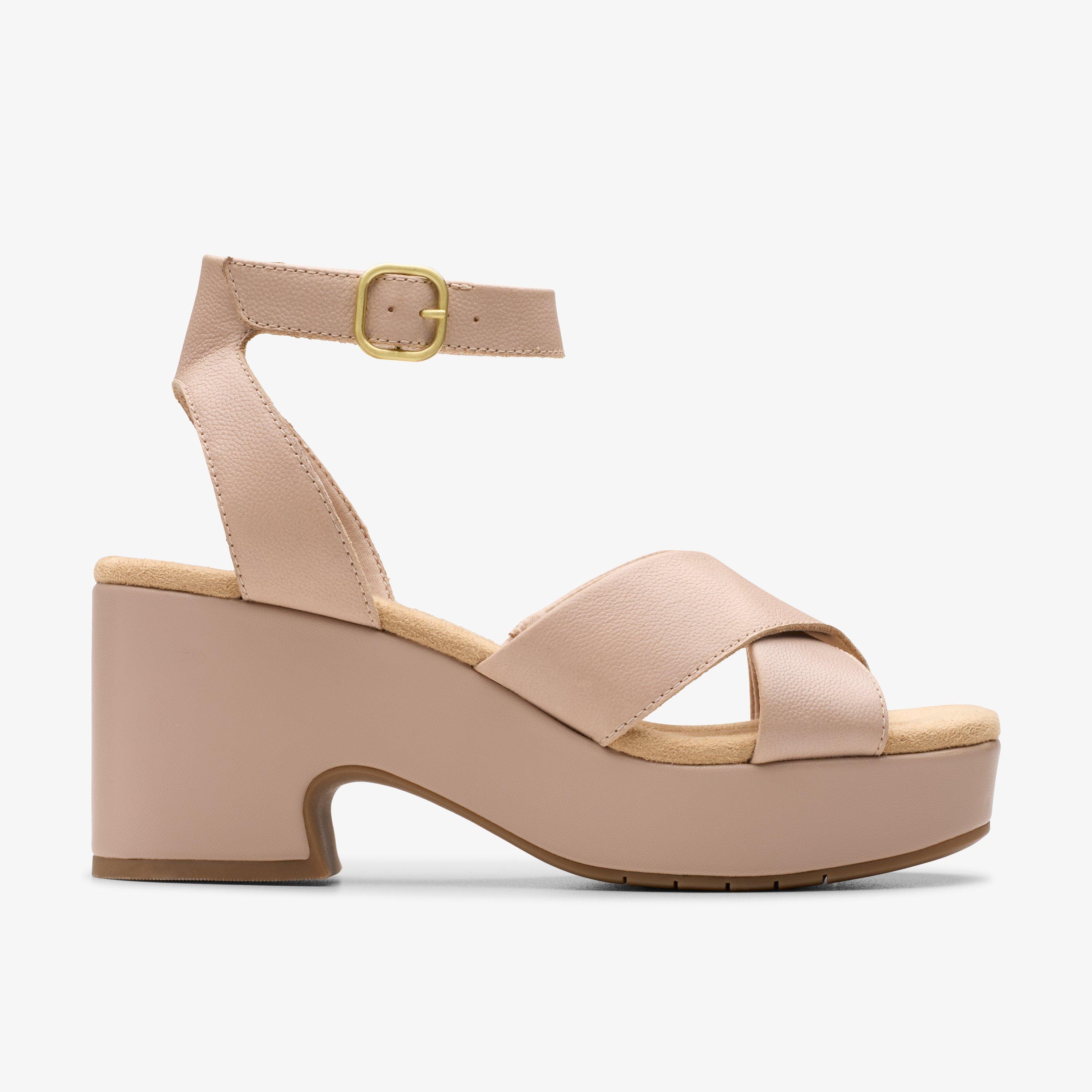 Womens Nerisa Pearl Beige Leather Wedges | Clarks