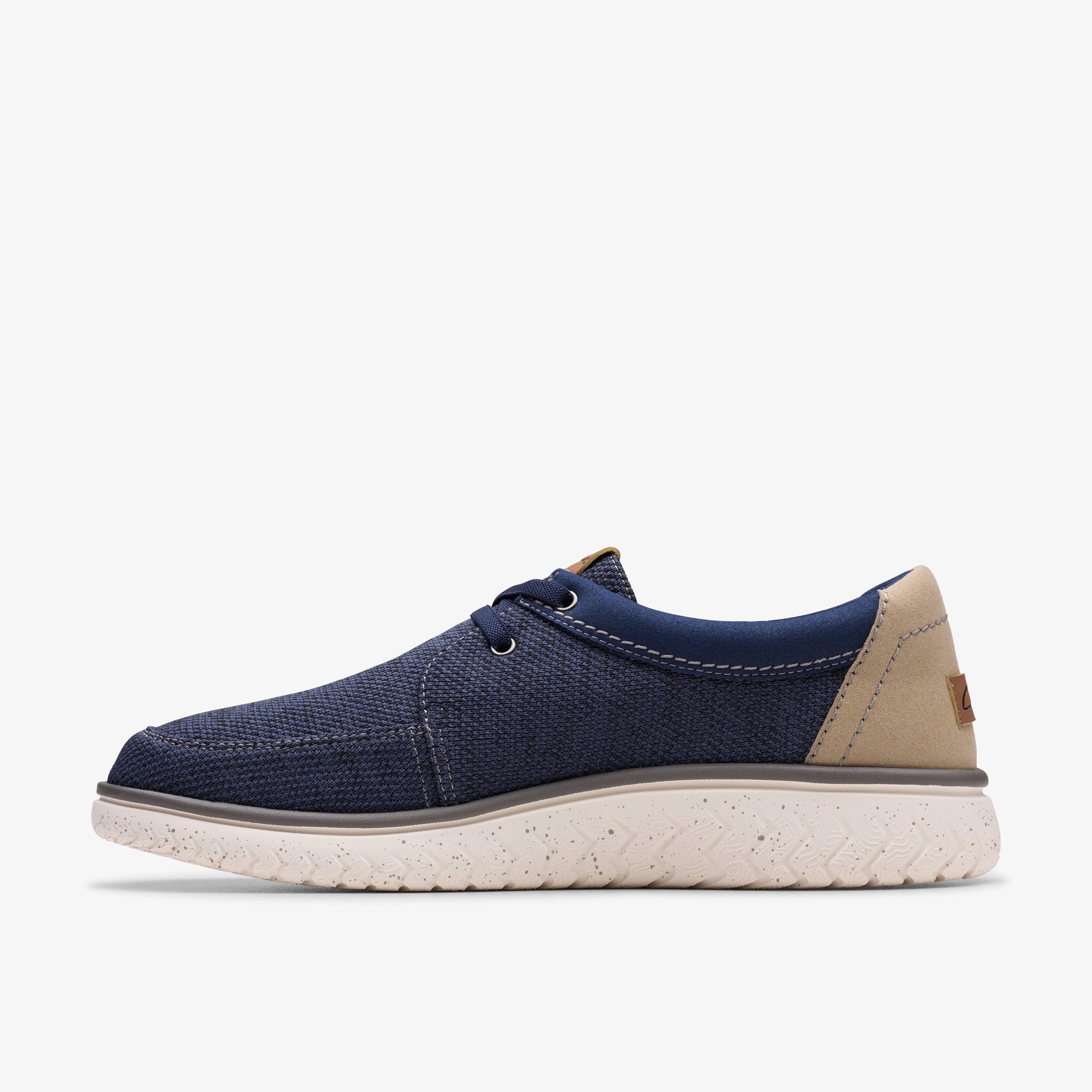 Mens Relax Lite Lace Navy Combination Shoes | Clarks