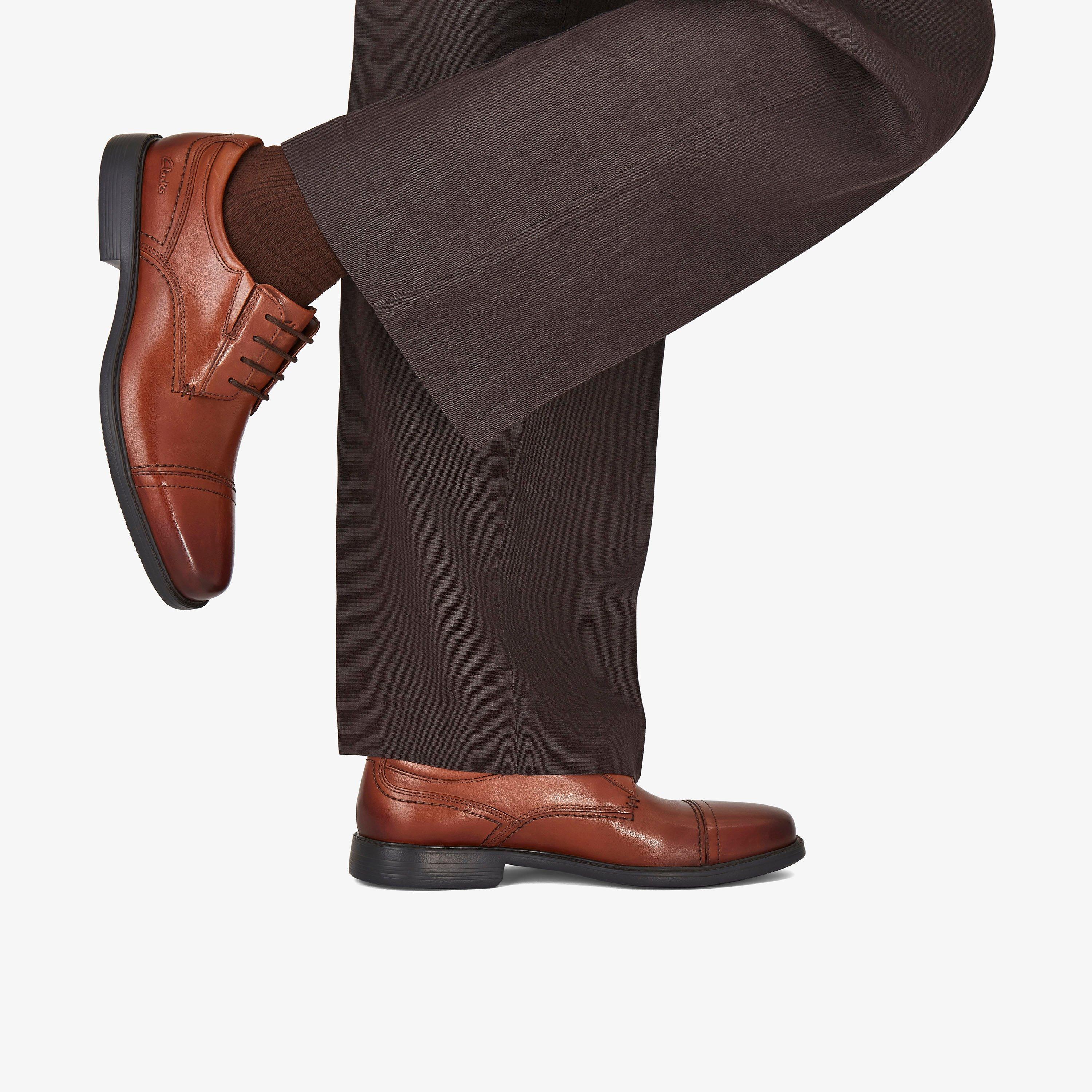 Mens Dresslite Cap Tan Leather Oxford | Clarks