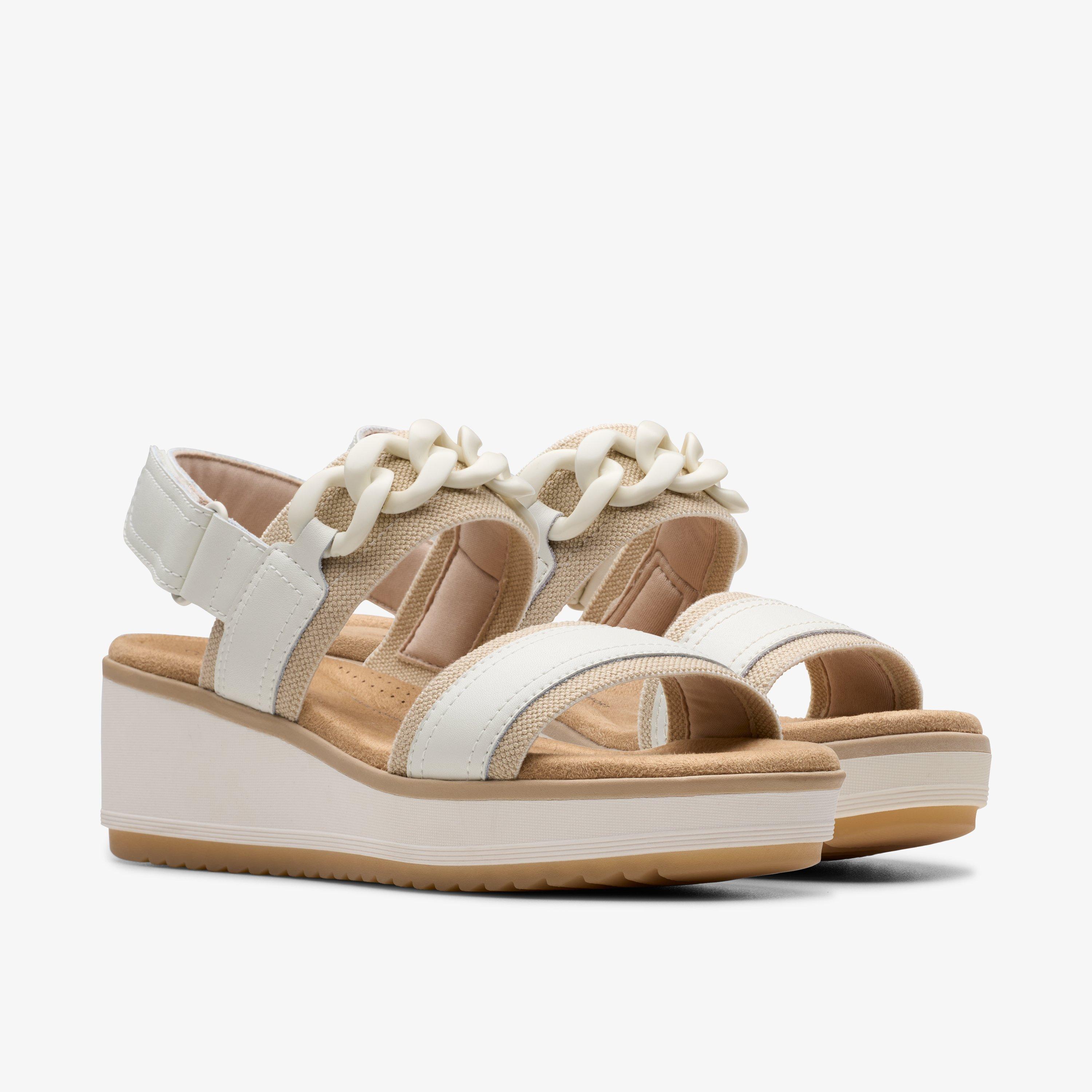 Womens Wrenly Eve Off White Leather Wedges | Clarks EU