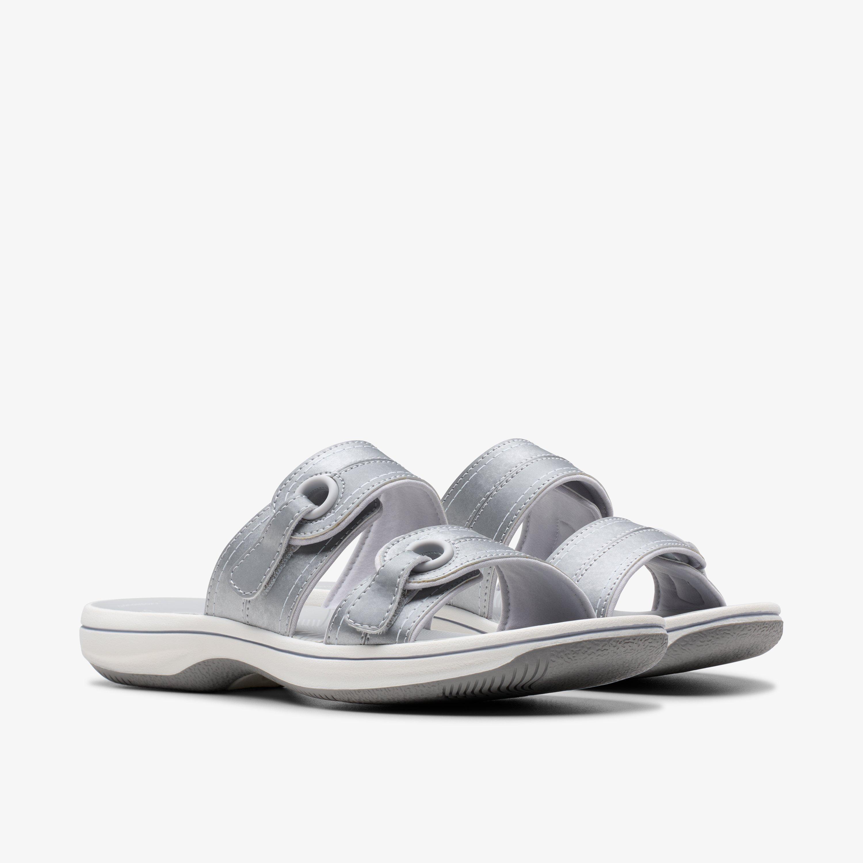 Women's Breeze Maye Silver Flat Cloudsteppers™ Sandals | Clarks