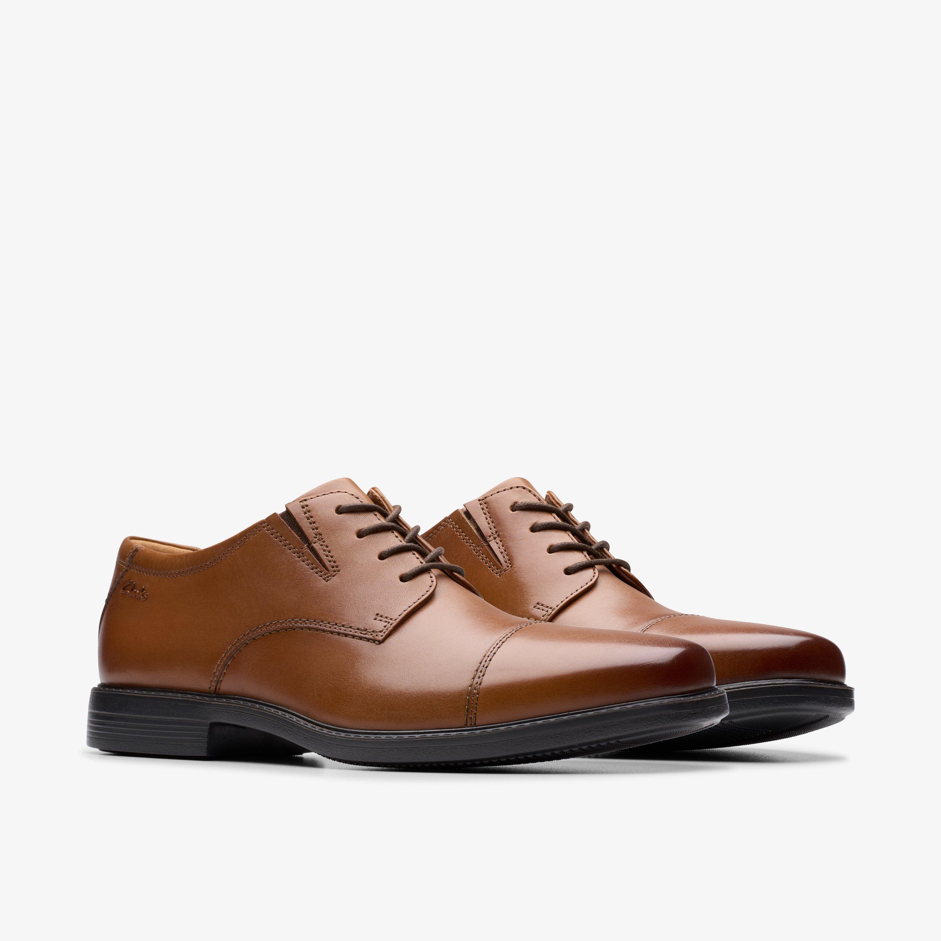 Chaussures en cuir marron foncé Cosgrove Cap pour hommes | Clarks