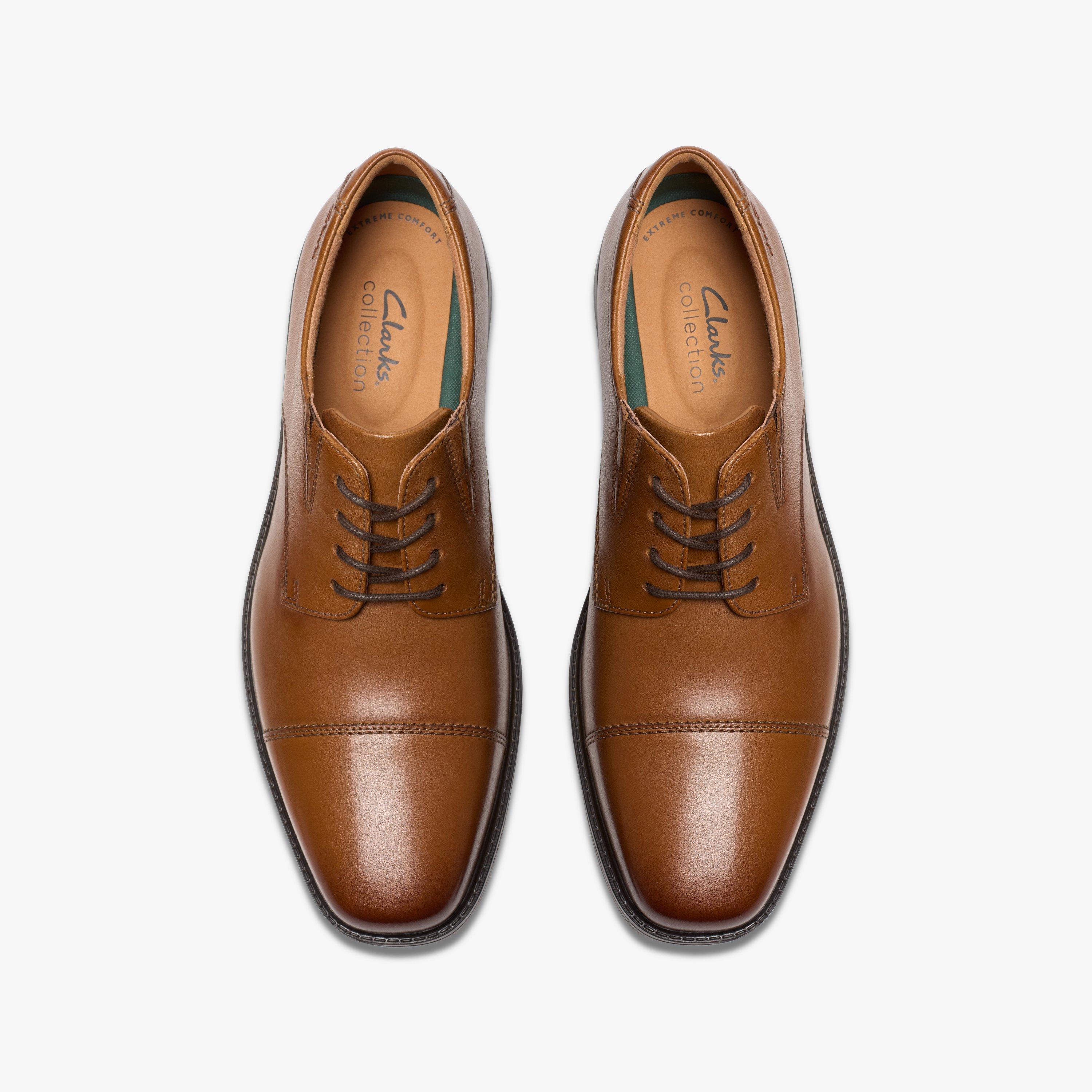 Scarpe da uomo Cosgrove Cap in pelle marrone scuro | Clarks