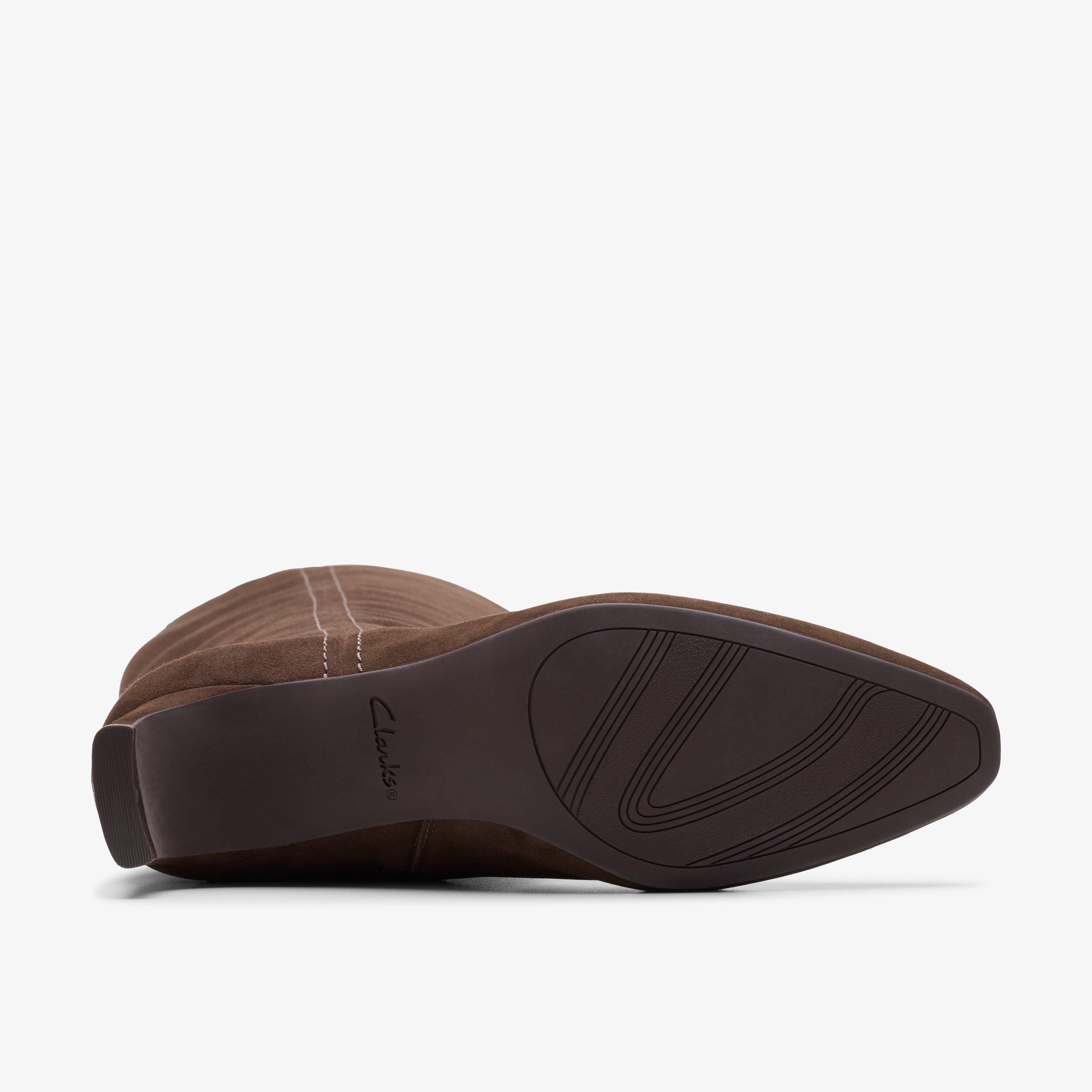 Womens Edina Tall Dark Brown Suede Knee High Boots Boots | Clarks UK