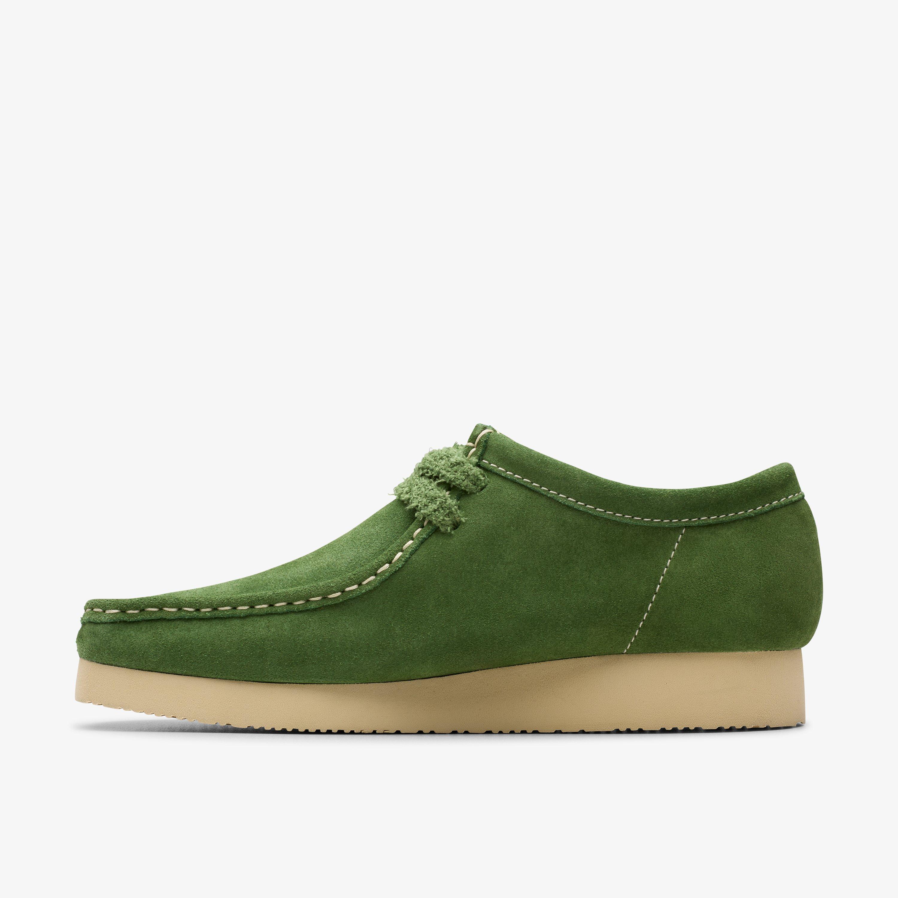 Mens Wallabee 2604 Green Suede Wallabee Lace Up Shoes | Clarks